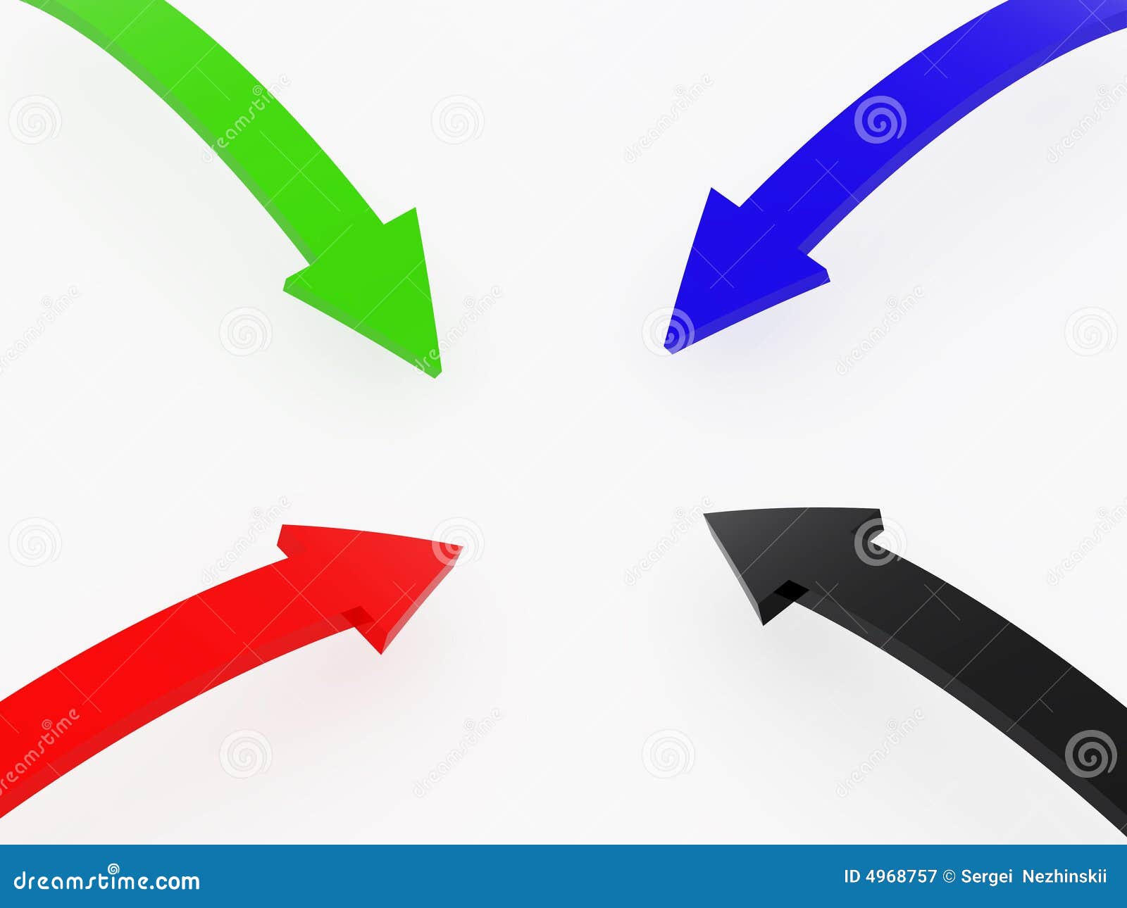 Four multi-coloured arrows stock illustration. Illustration of computer ...