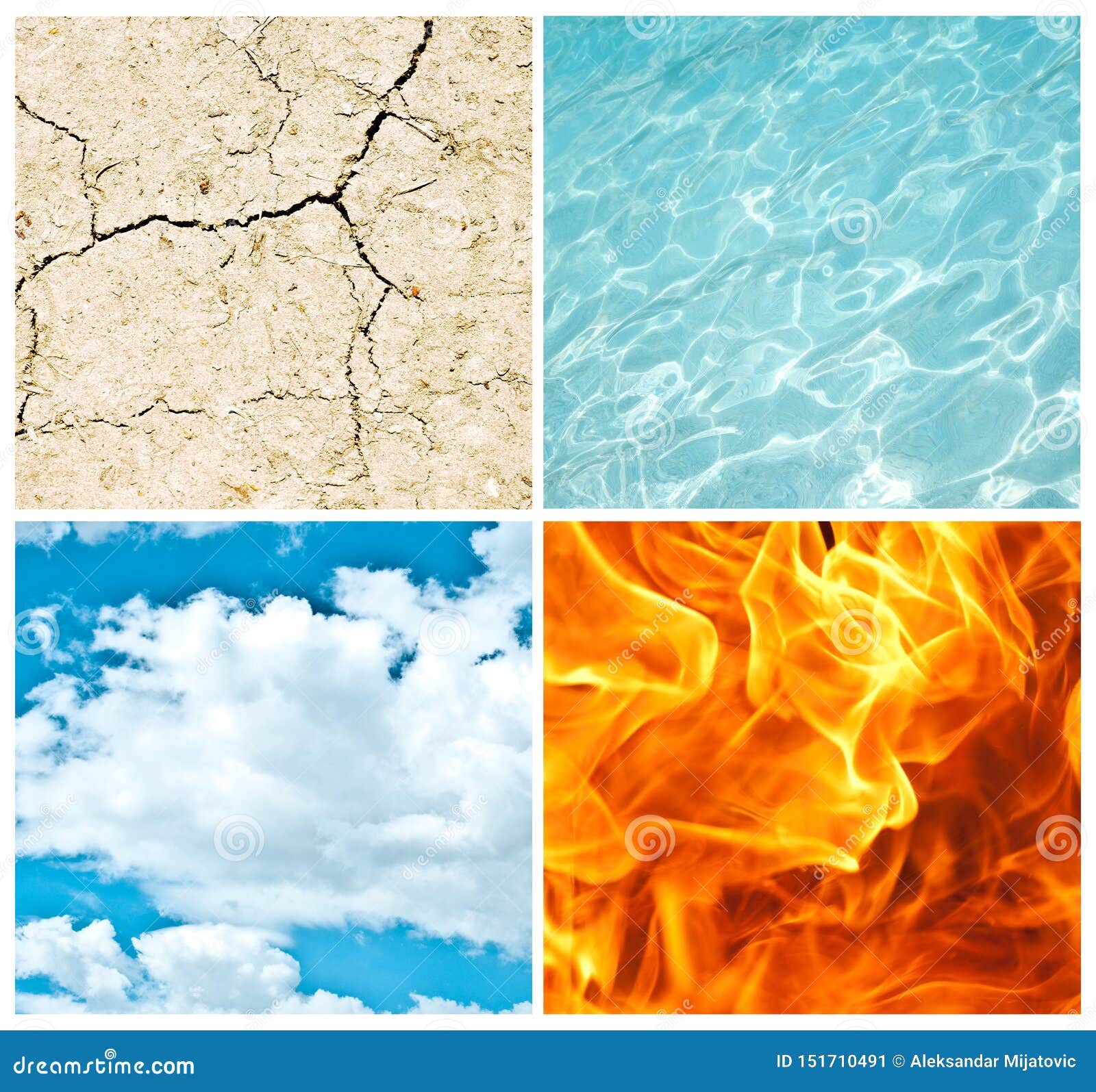 Four Nature Elements Collage Stock Image - Image of blue, ecology ...