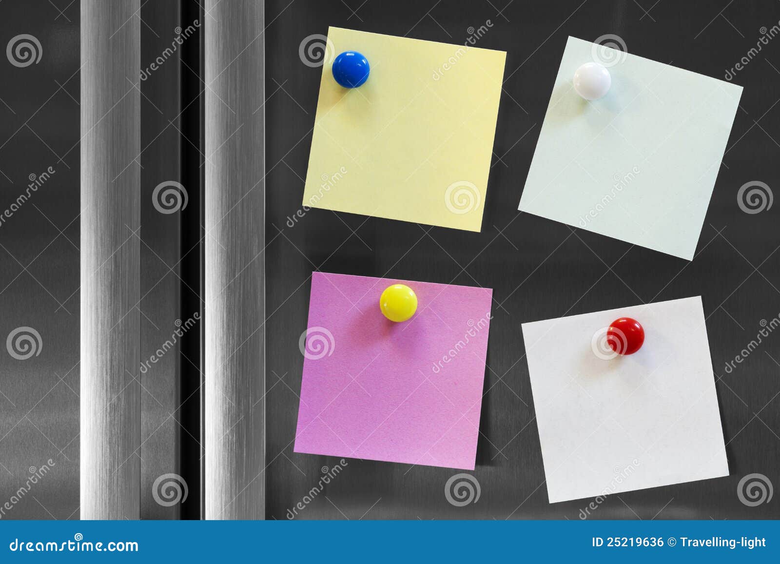 Four Notes Attached To Fridge Stock Photo - Image of four, fridge: 25219636