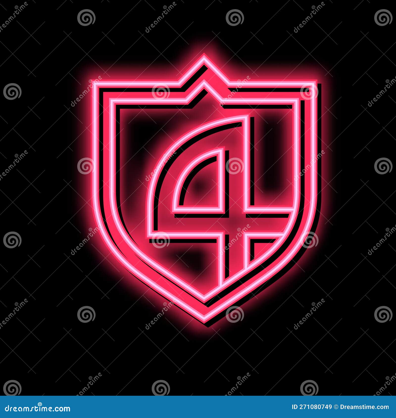 Four Number Neon Glow Icon Illustration Stock Vector - Illustration of ...