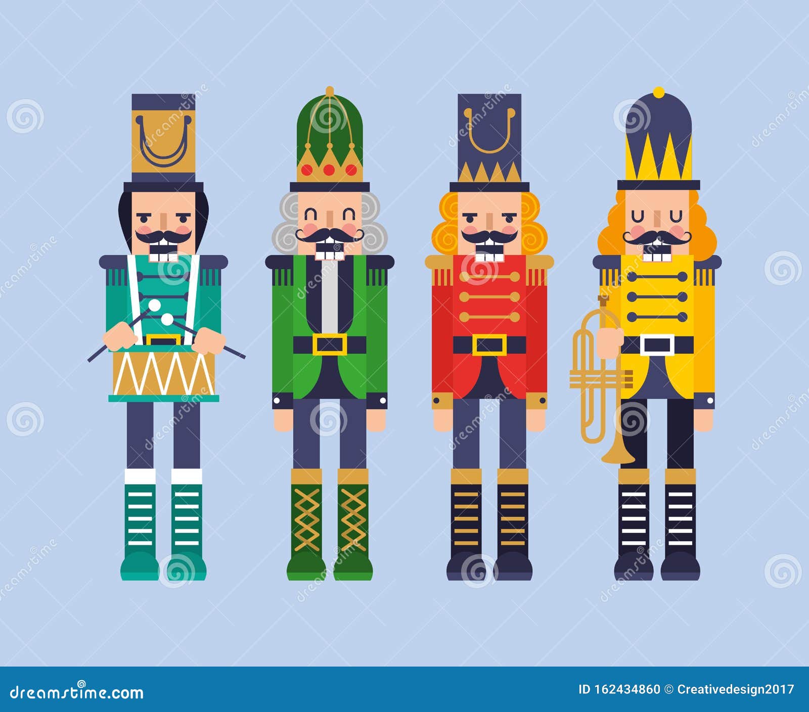 Four Nutcracker Cartoon Set. Vector Stock Vector - Illustration of ...