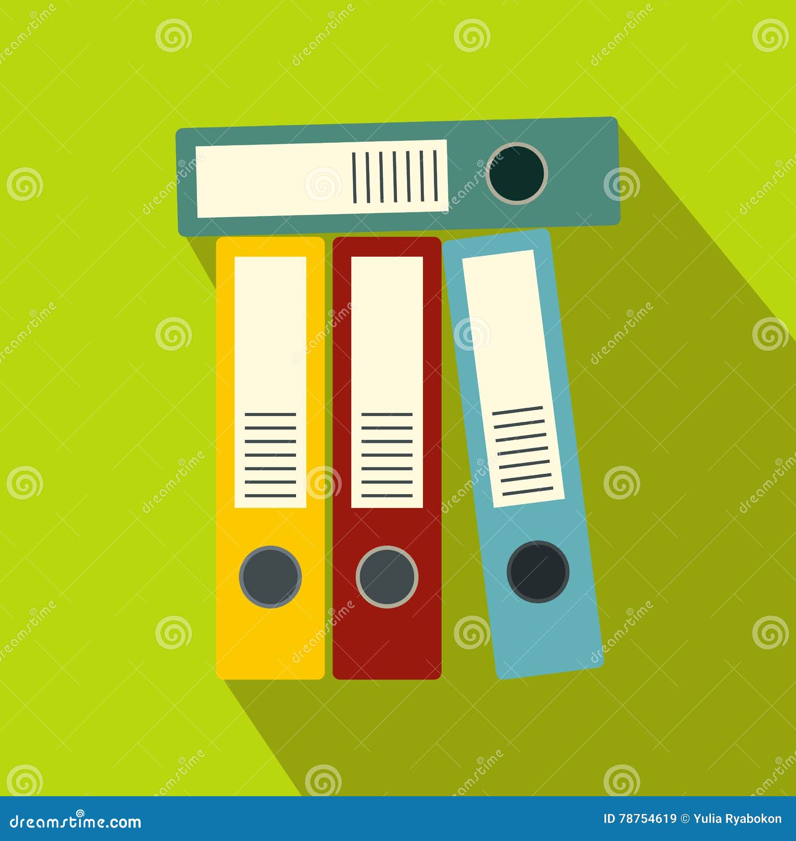 Four Office Folders Icon, Flat Style Stock Vector - Illustration of ...