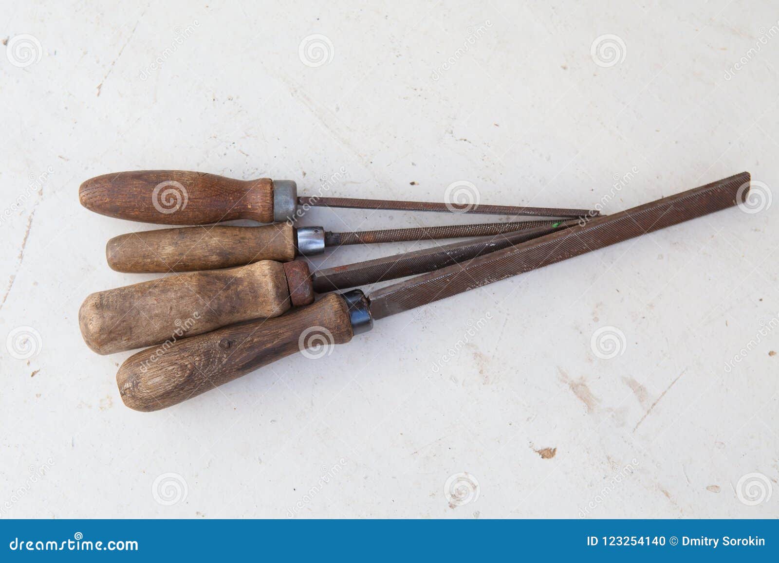 Four Old Rasp on the Desktop in the Workshop Stock Photo - Image of ...