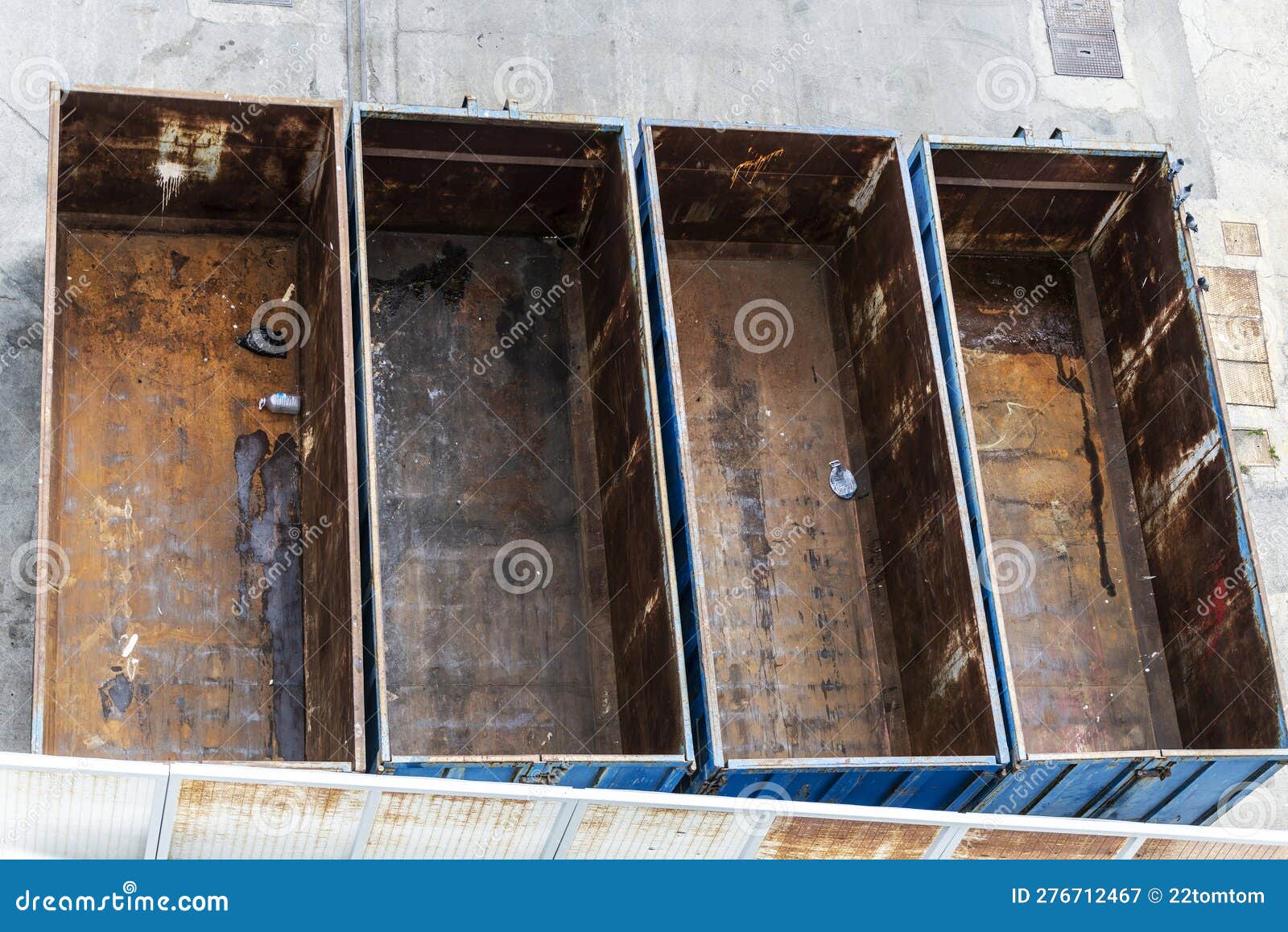 Four Old Rusty Containers As Abstract Background Stock Image - Image of ...