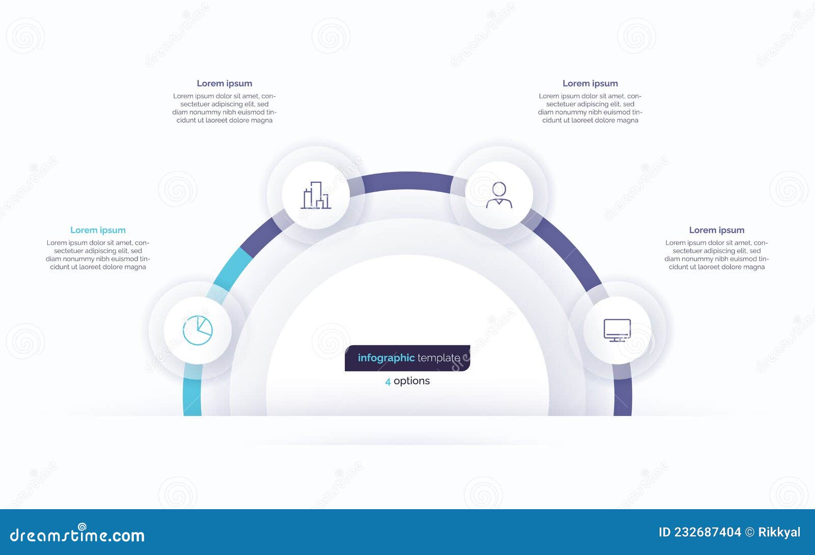 Four Option Circle Infographic Design Template. Vector Illustration ...