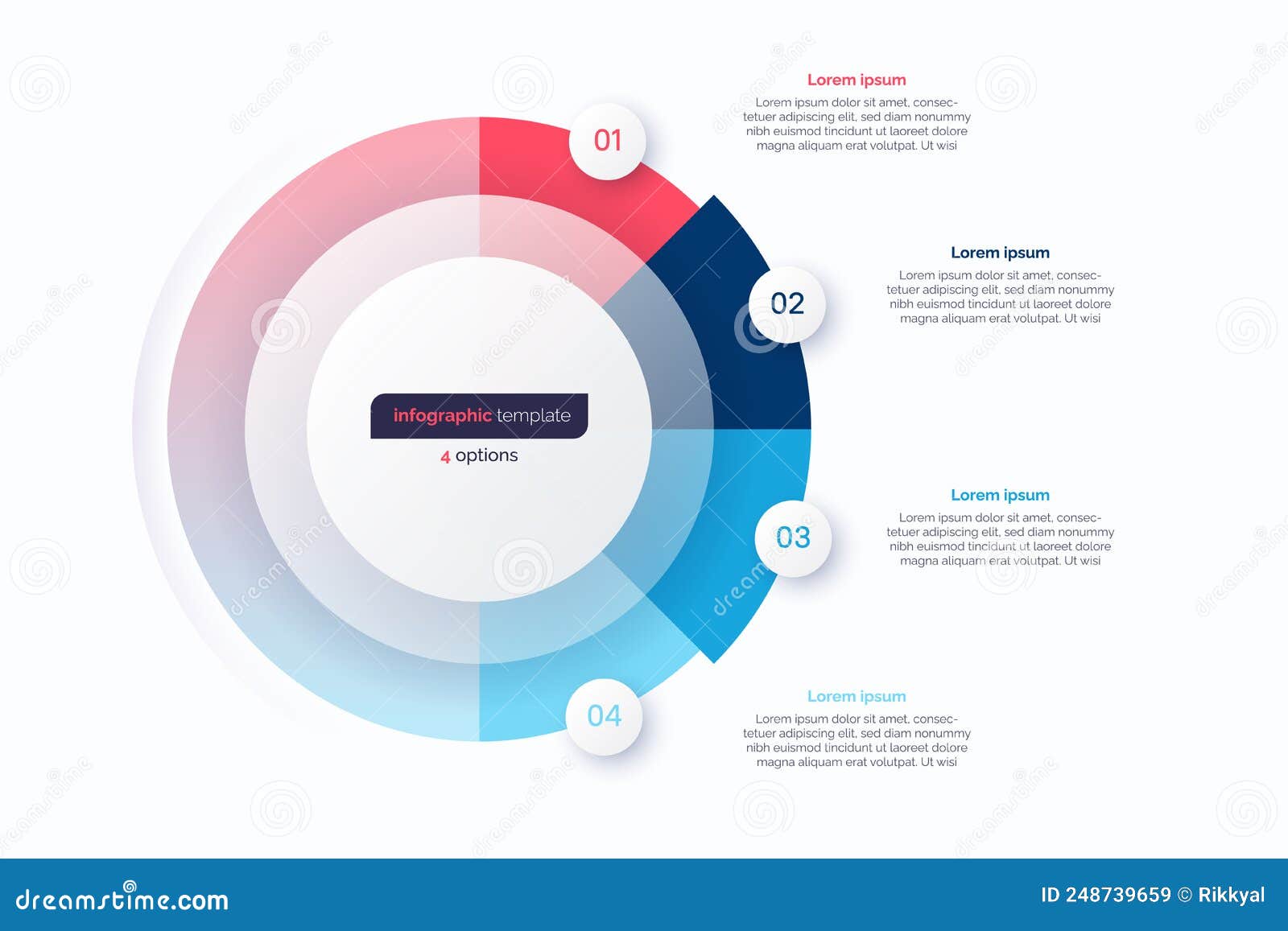 Four Option Circle Infographic Design Template. Vector Illustration ...