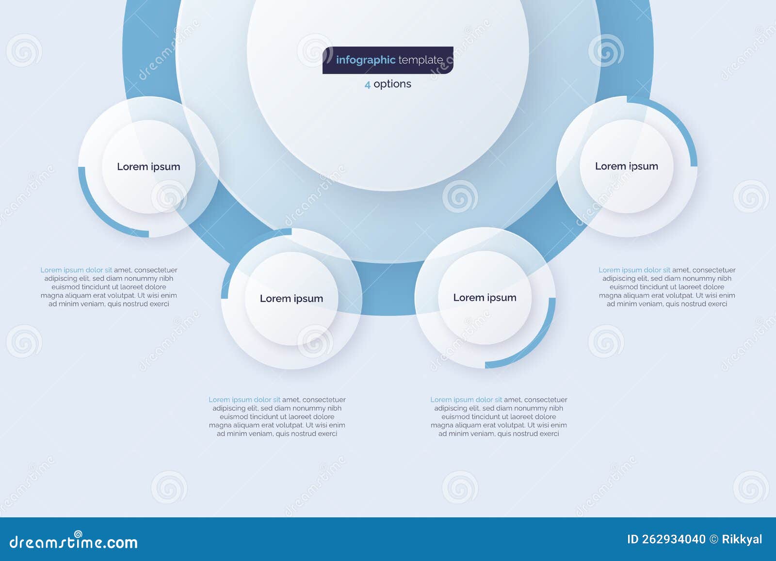 Four Option Circle Infographic Design Template. Vector Illustration ...