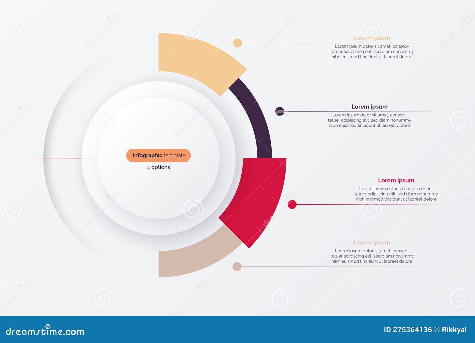 Four Option Circle Infographic Diagram. Vector Illustration Stock ...