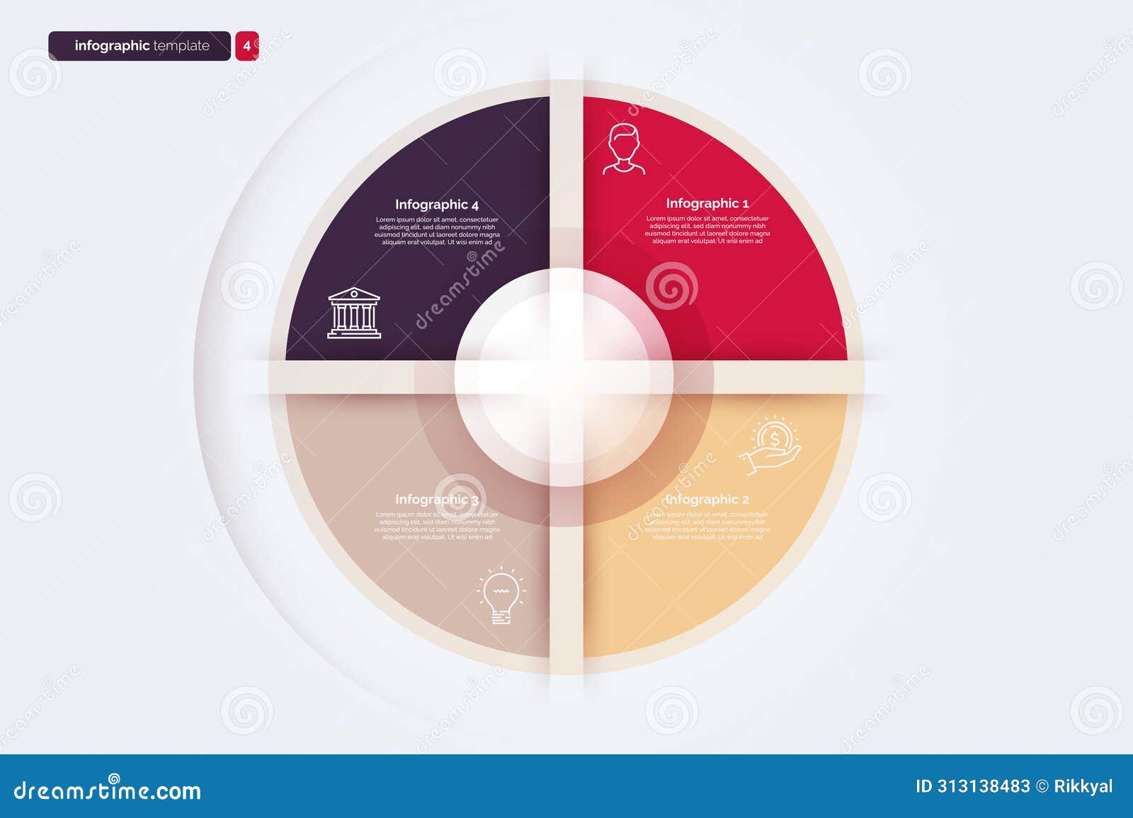 Four Option Cycle Infographic Chart. Vector Illustration Stock Vector ...