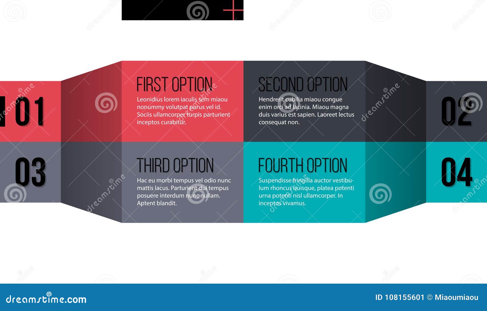 Four Options Horizontal Template in Flat Origami Style. EPS10 Vector ...