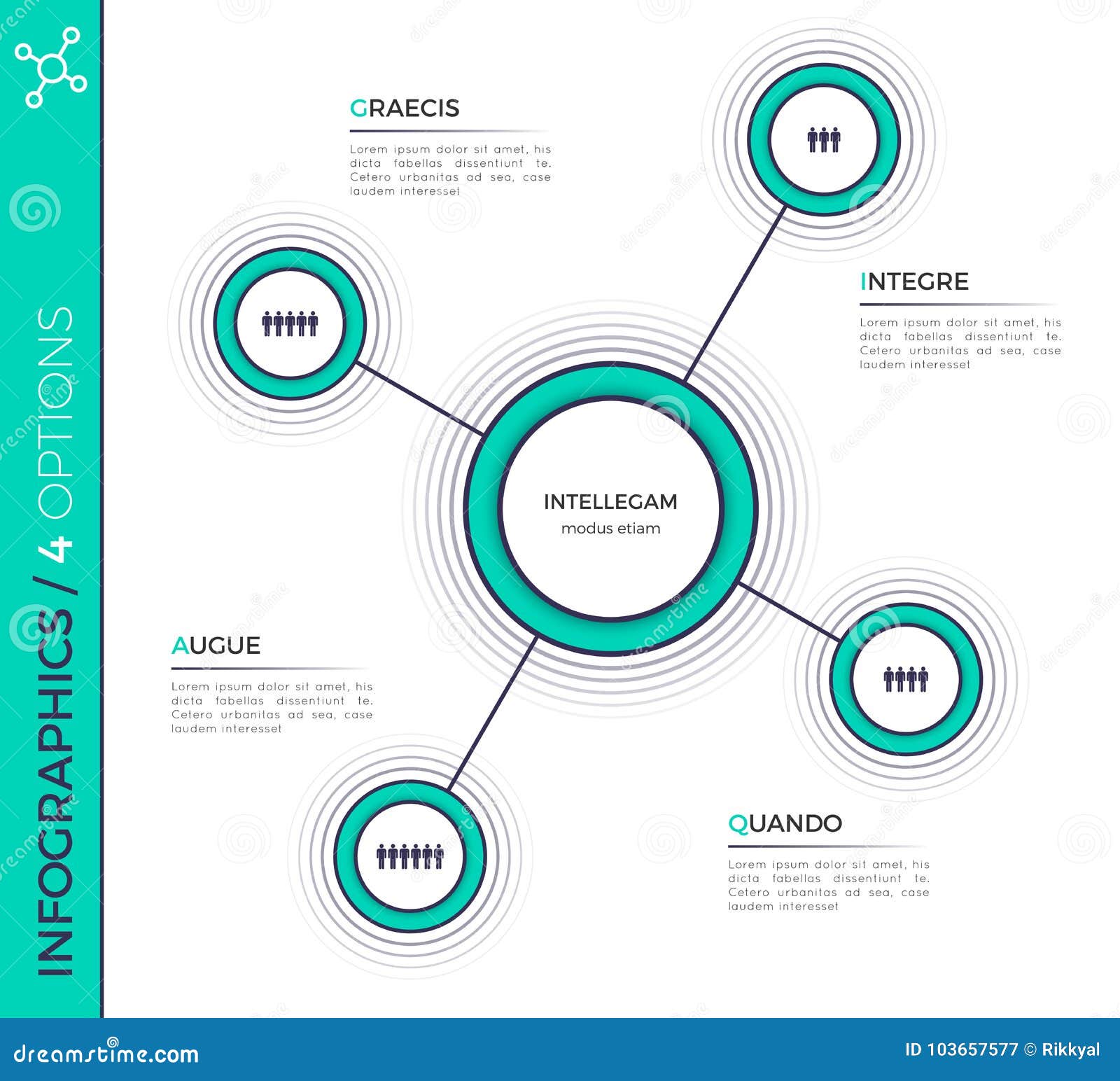 Four Options Minimalistic Creative Infographic Chart, Scheme, De Stock ...