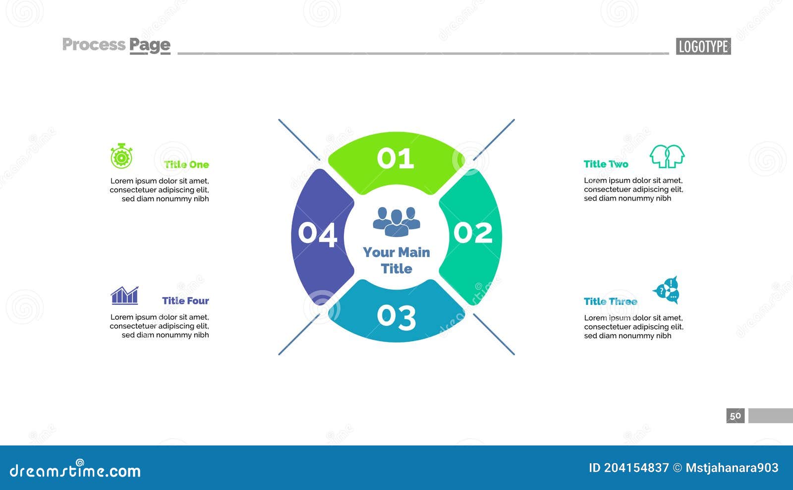 Four Options Strategy Process Chart Template Stock Vector ...