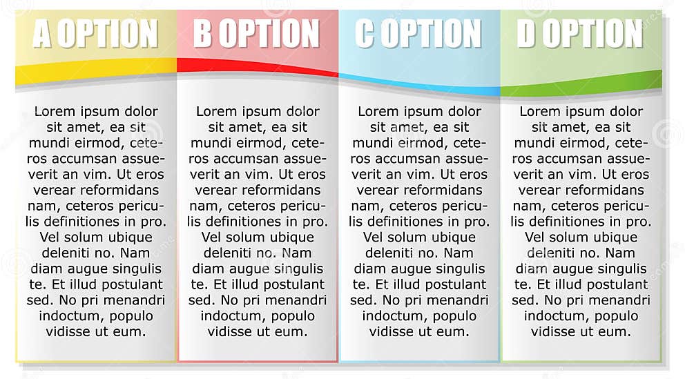 Four Options Horizontal Template Stock Vector - Illustration of ...