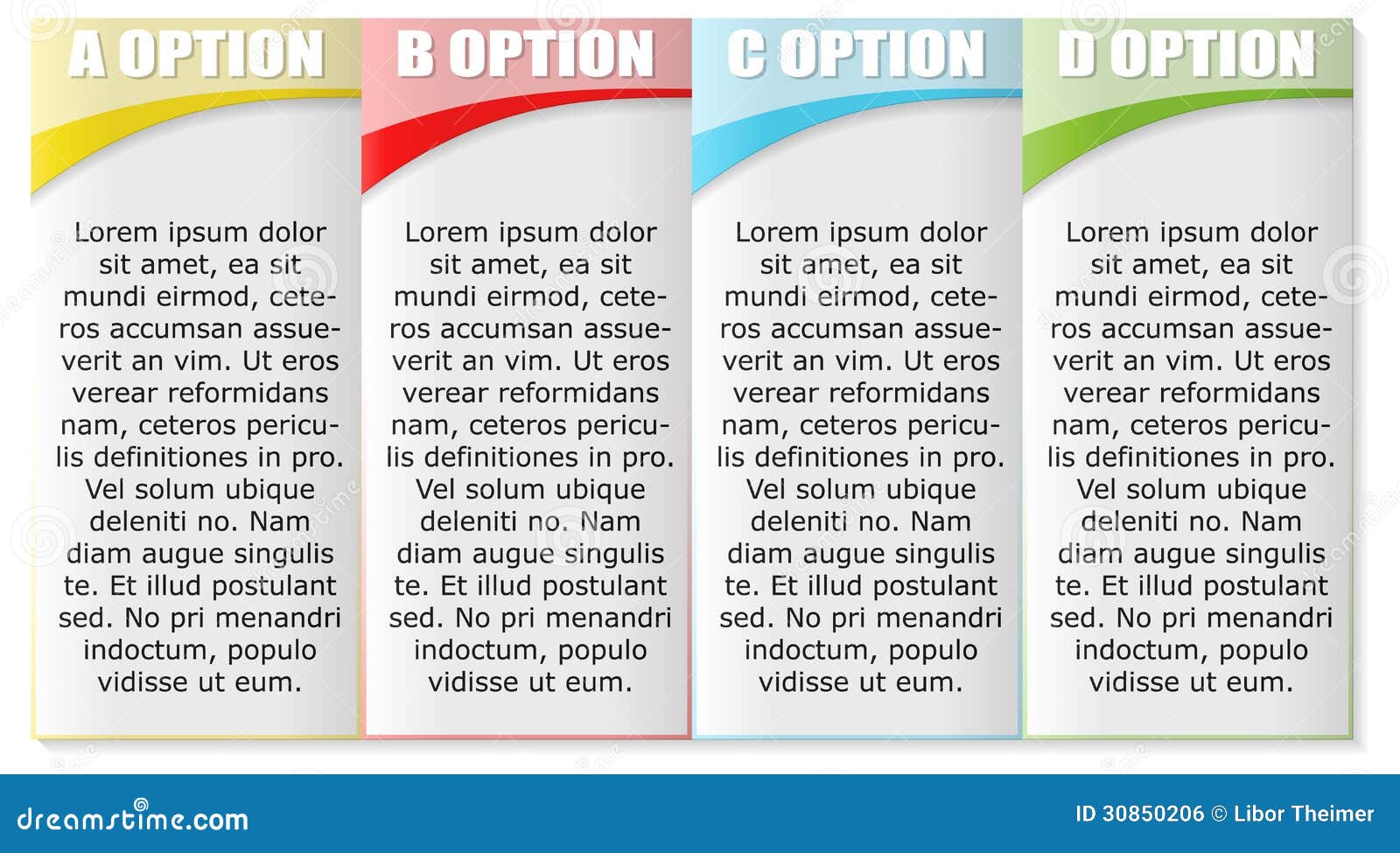 Four Options Horizontal Template Stock Vector - Illustration of option ...