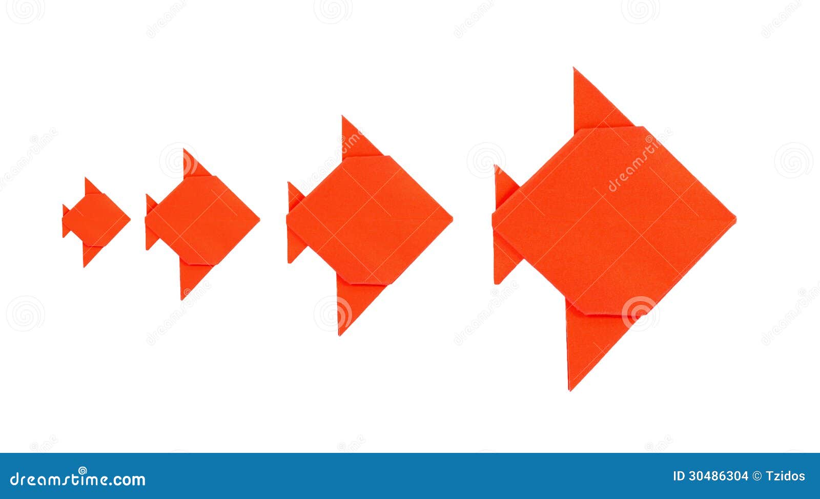 Four Orange Fish Origami from Paper Stock Photo - Image of craft ...