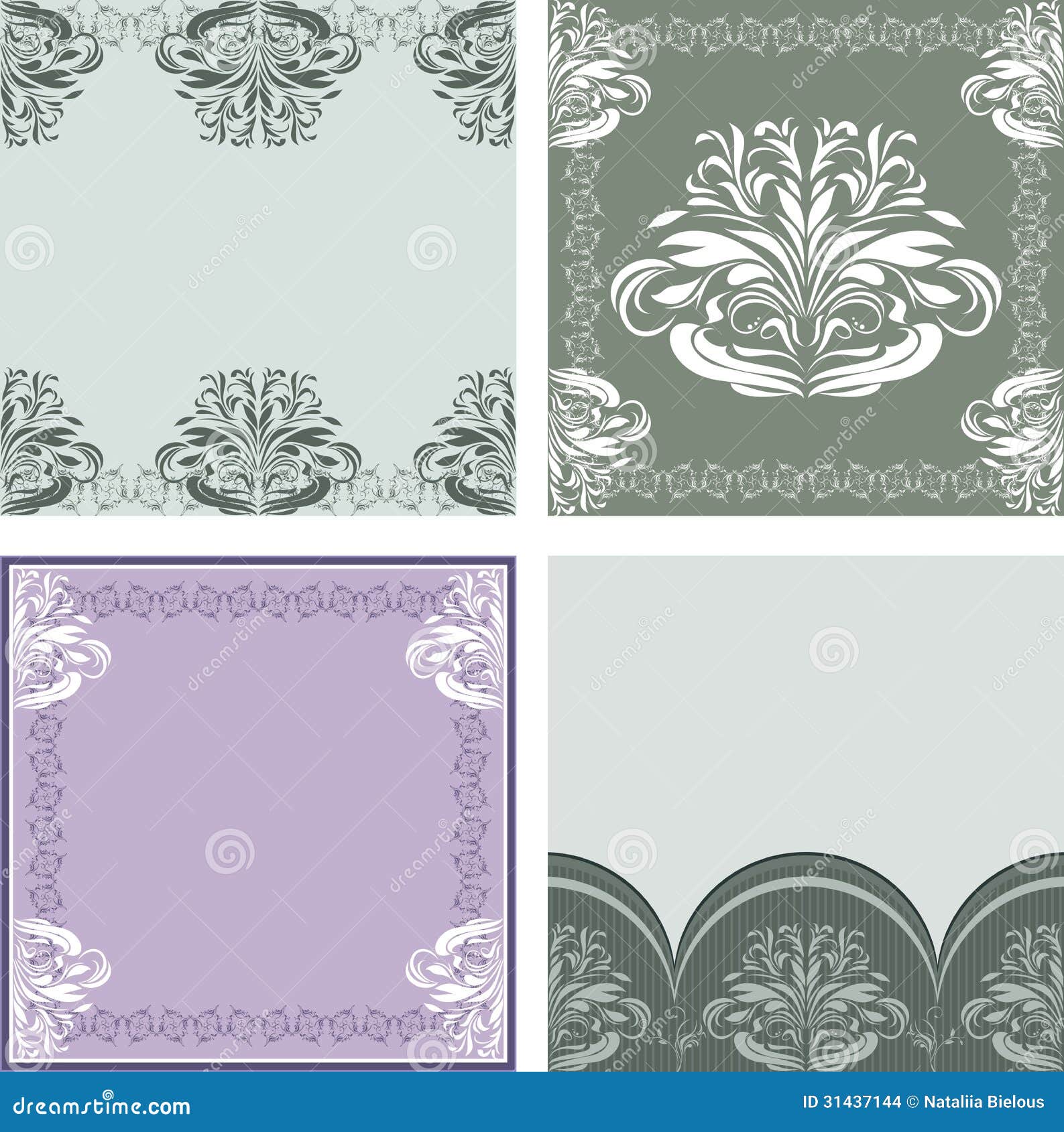 Four Ornamental Elements for Design Stock Vector - Illustration of deco ...