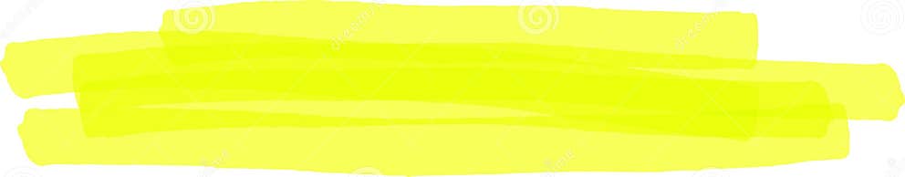Four Overlapping Brush Strokes of Vibrant Yellow Highlighter Ink Create ...