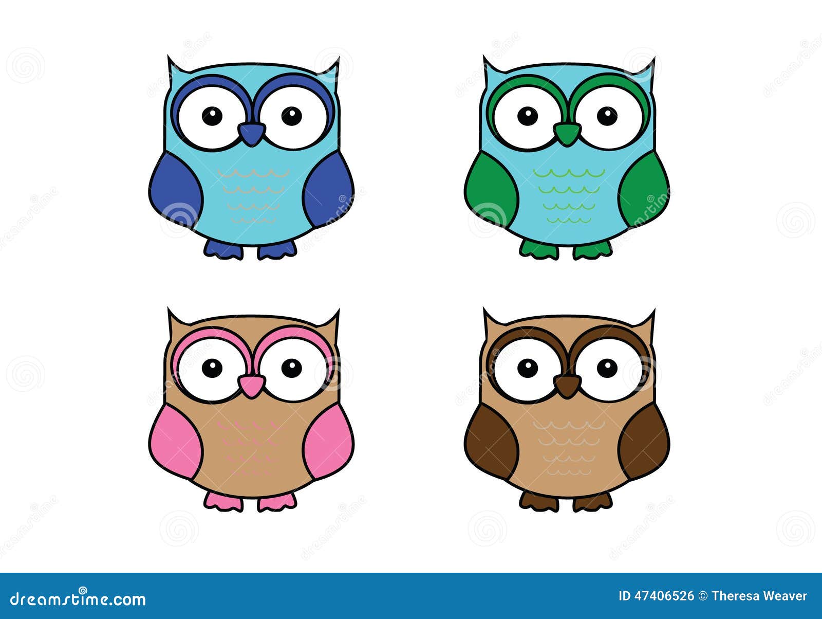 Four Owls stock illustration. Illustration of animal - 47406526