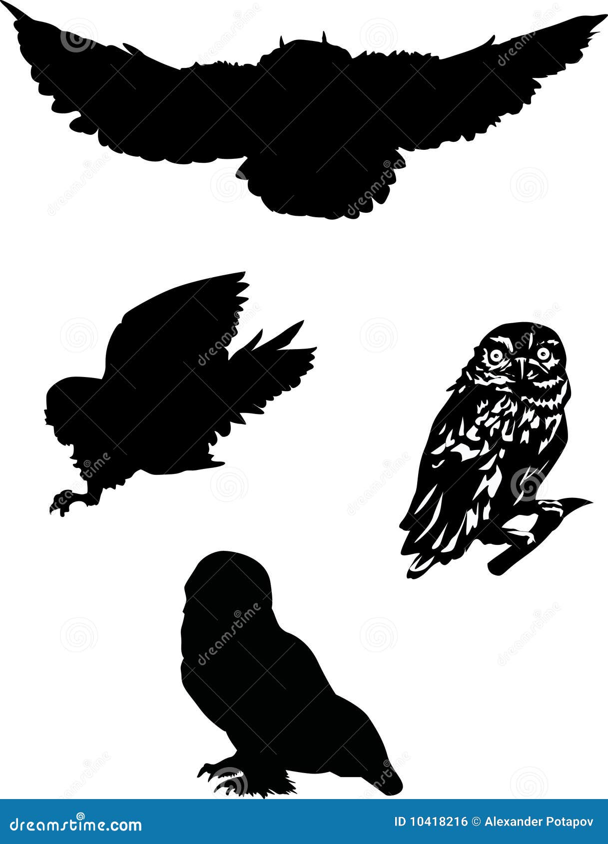 Flying Owl Silhouette