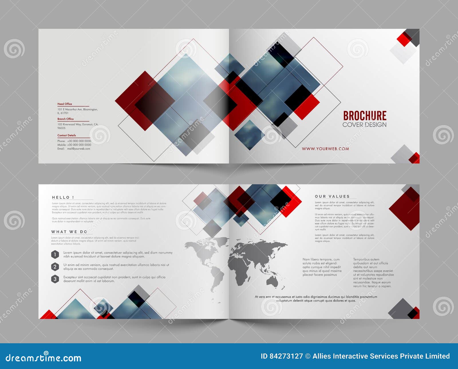 Four Pages Brochure Design for Business. Stock Illustration ...