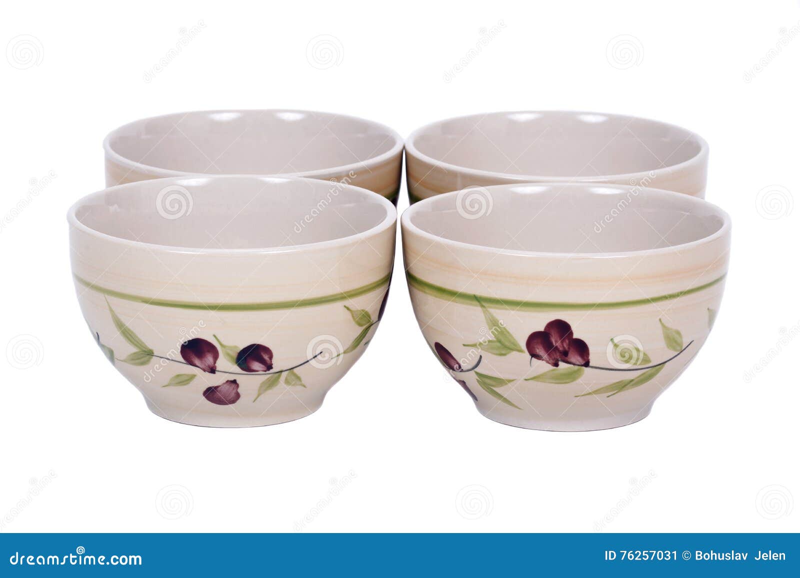 Four painted bowls stock image. Image of decoration, style - 76257031