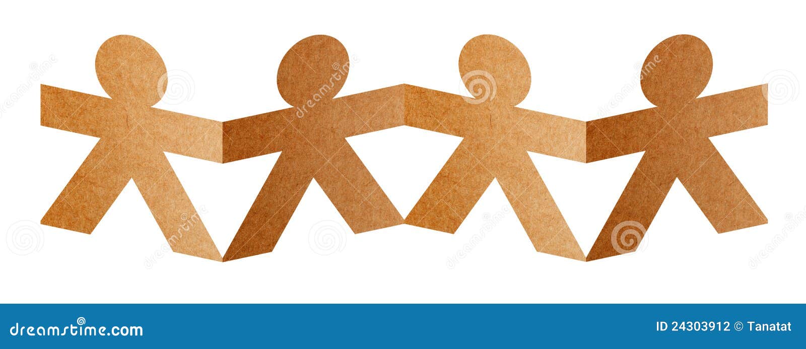 Paper Human Figure Standing In Front Of Paper People Holding Hands On ...