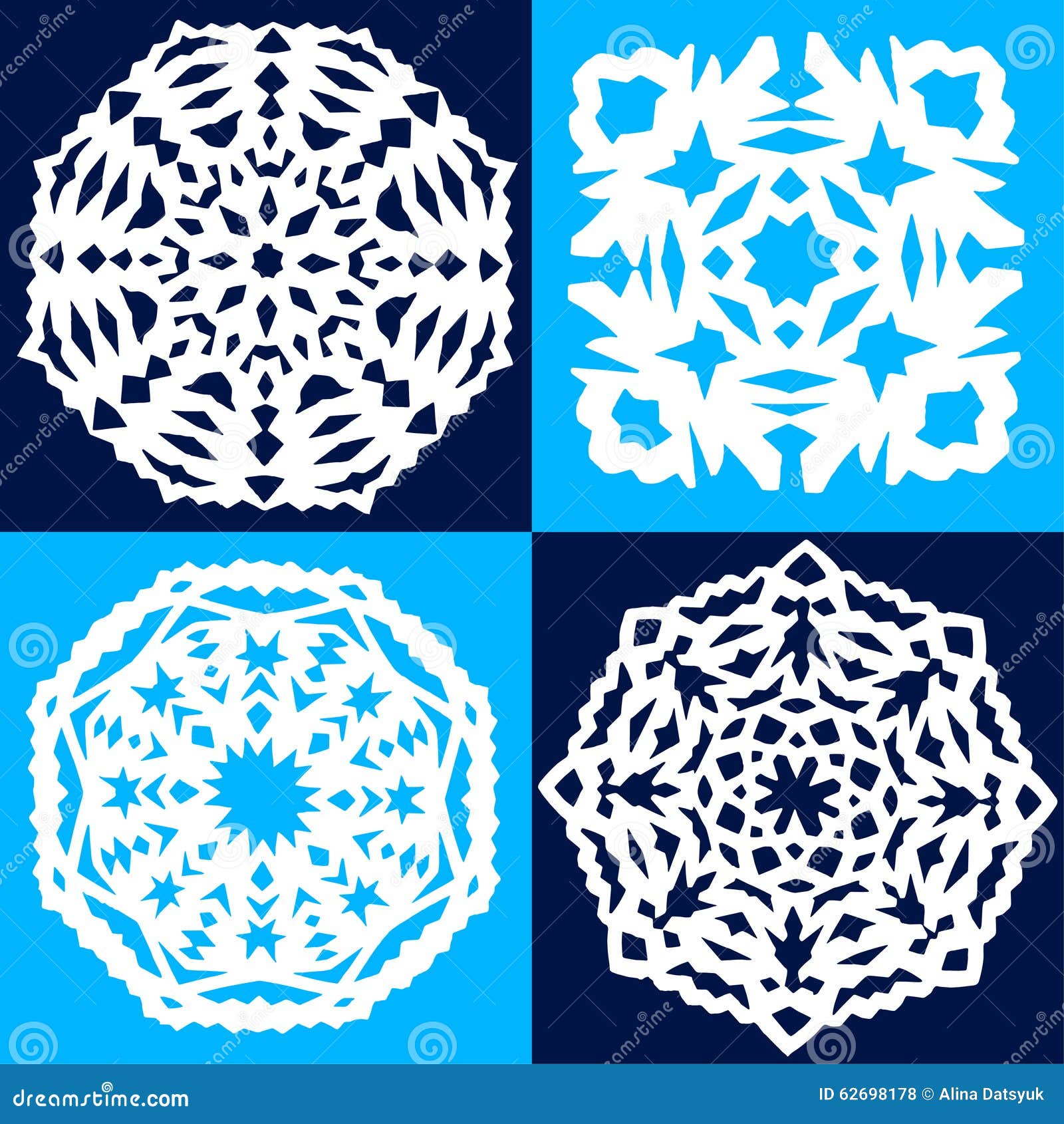 Four paper snowflakes stock illustration. Illustration of icon - 62698178