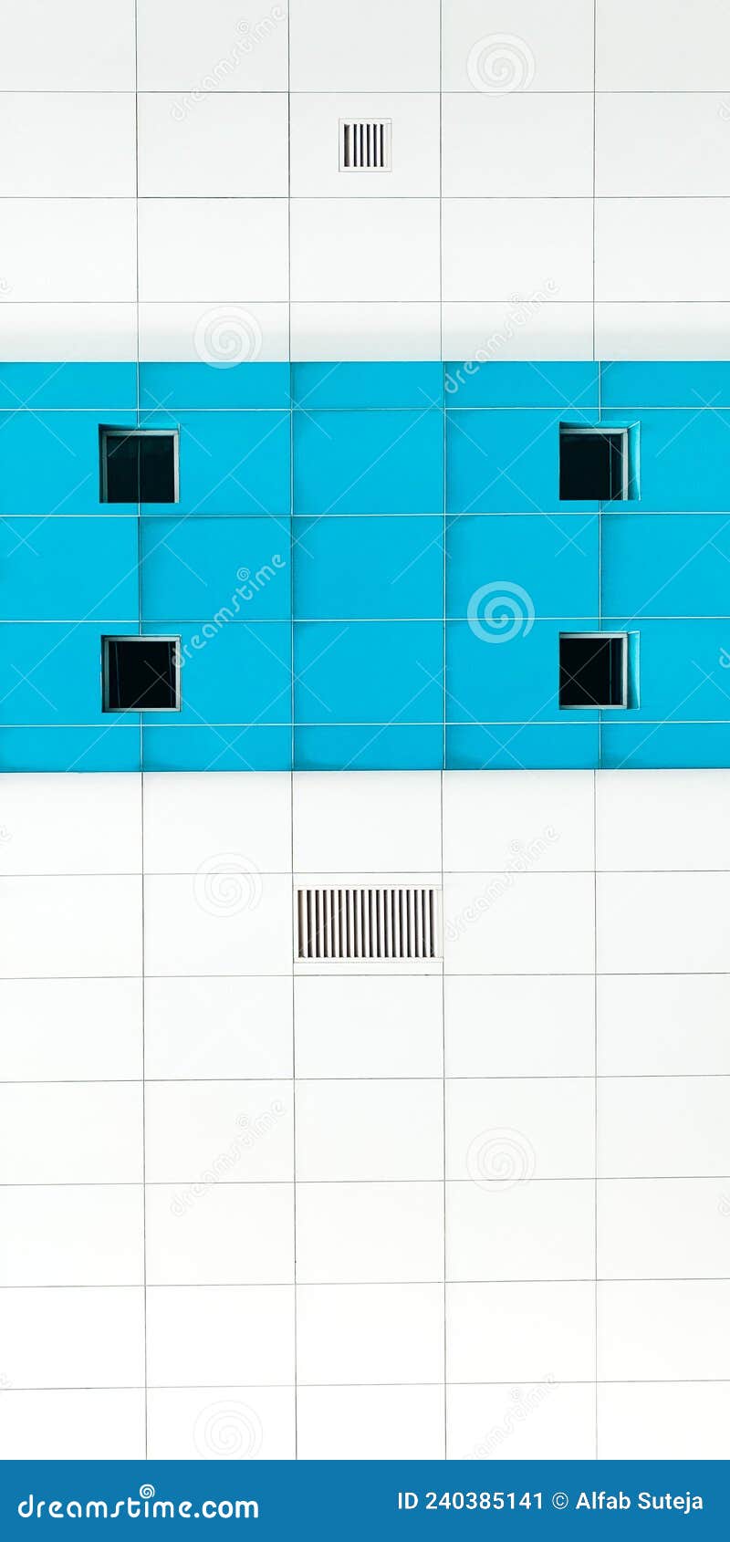 Four Windows are Symmetrical and Parallel To the Building Stock Image ...