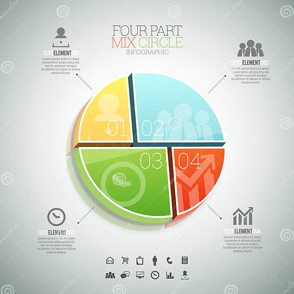 Four Part Mix Circle Infographic Stock Vector - Illustration of vector ...