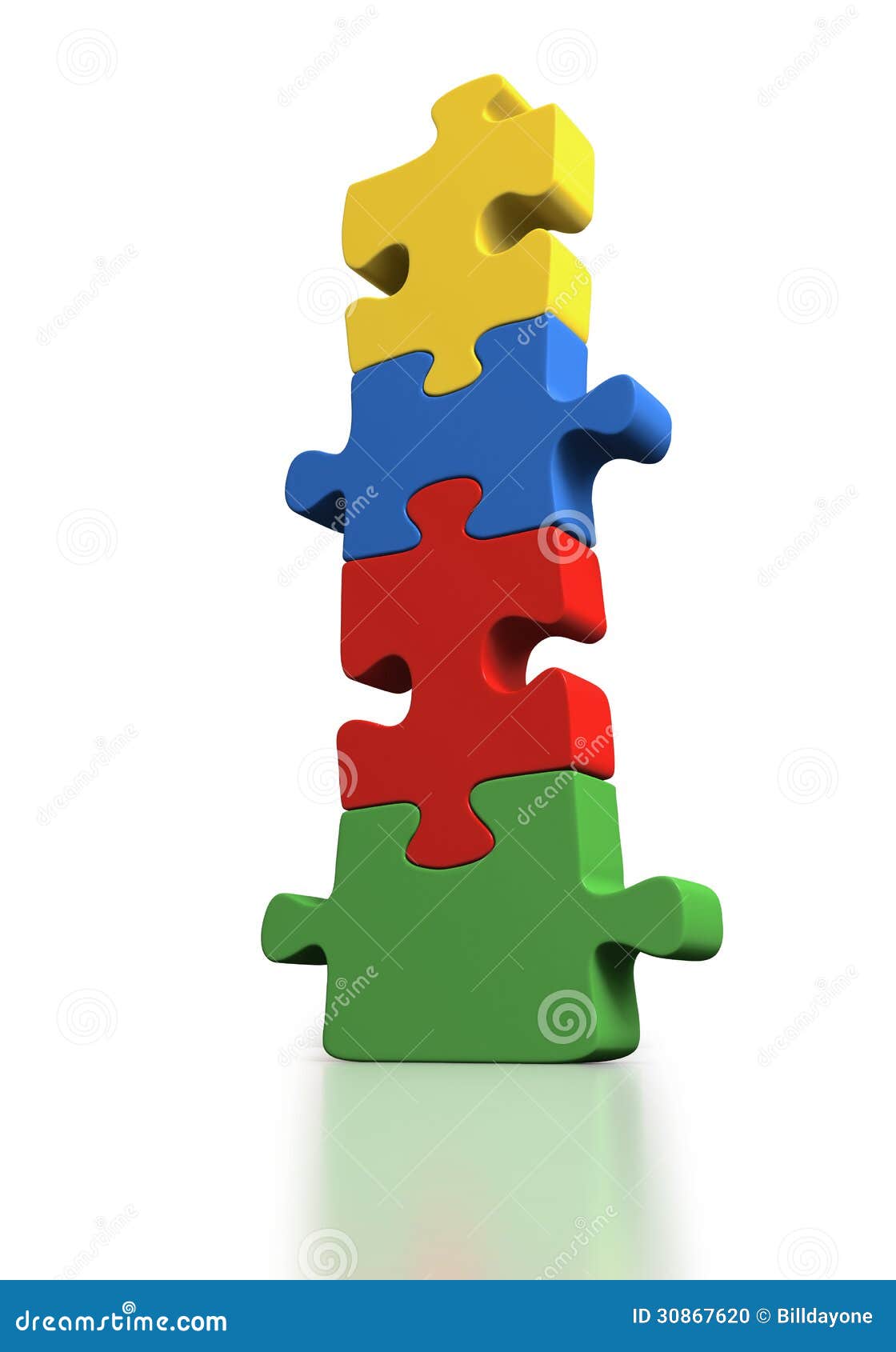 Four Parts of a Vertical Solution or Puzzle Stock Illustration ...