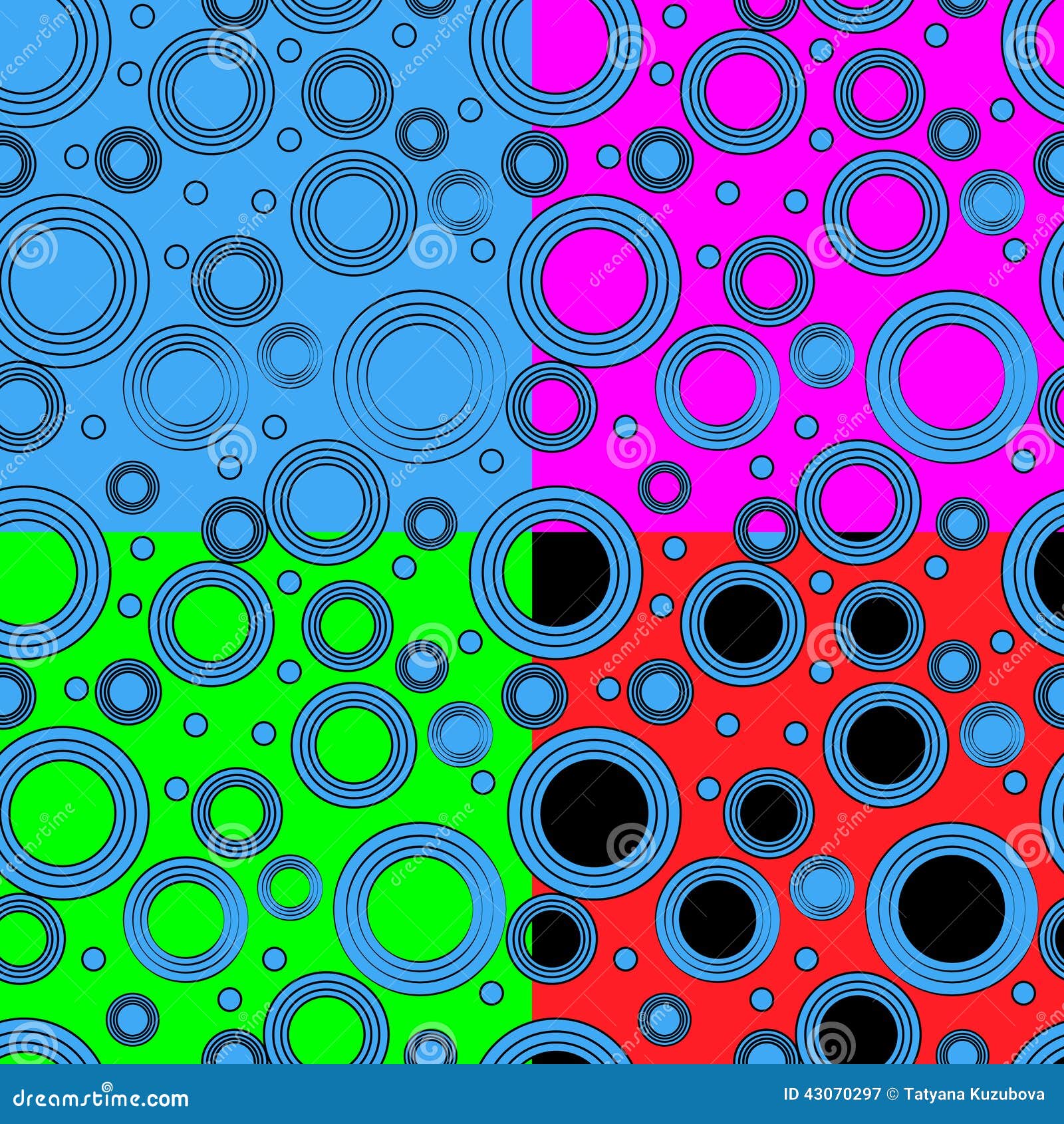 Four patterns with circles stock vector. Illustration of pink - 43070297