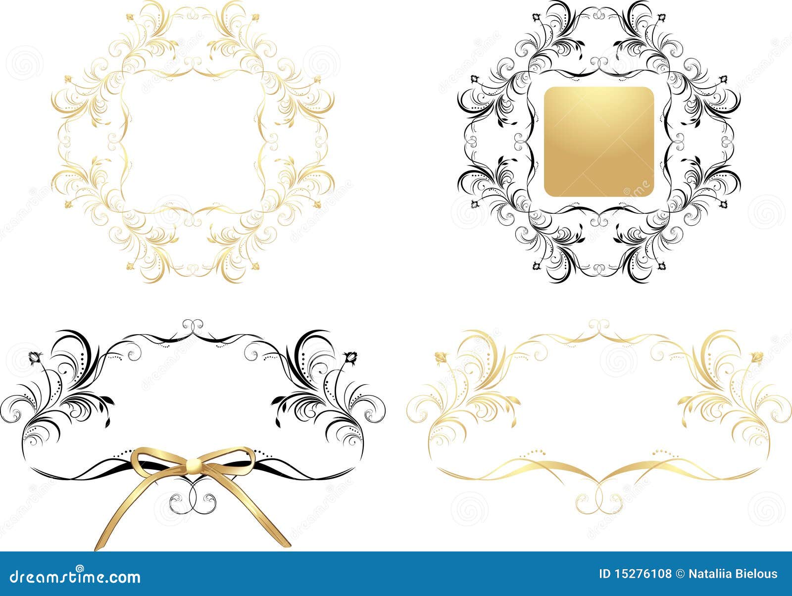 Four Patterns for Decorative Frames Stock Vector - Illustration of ...