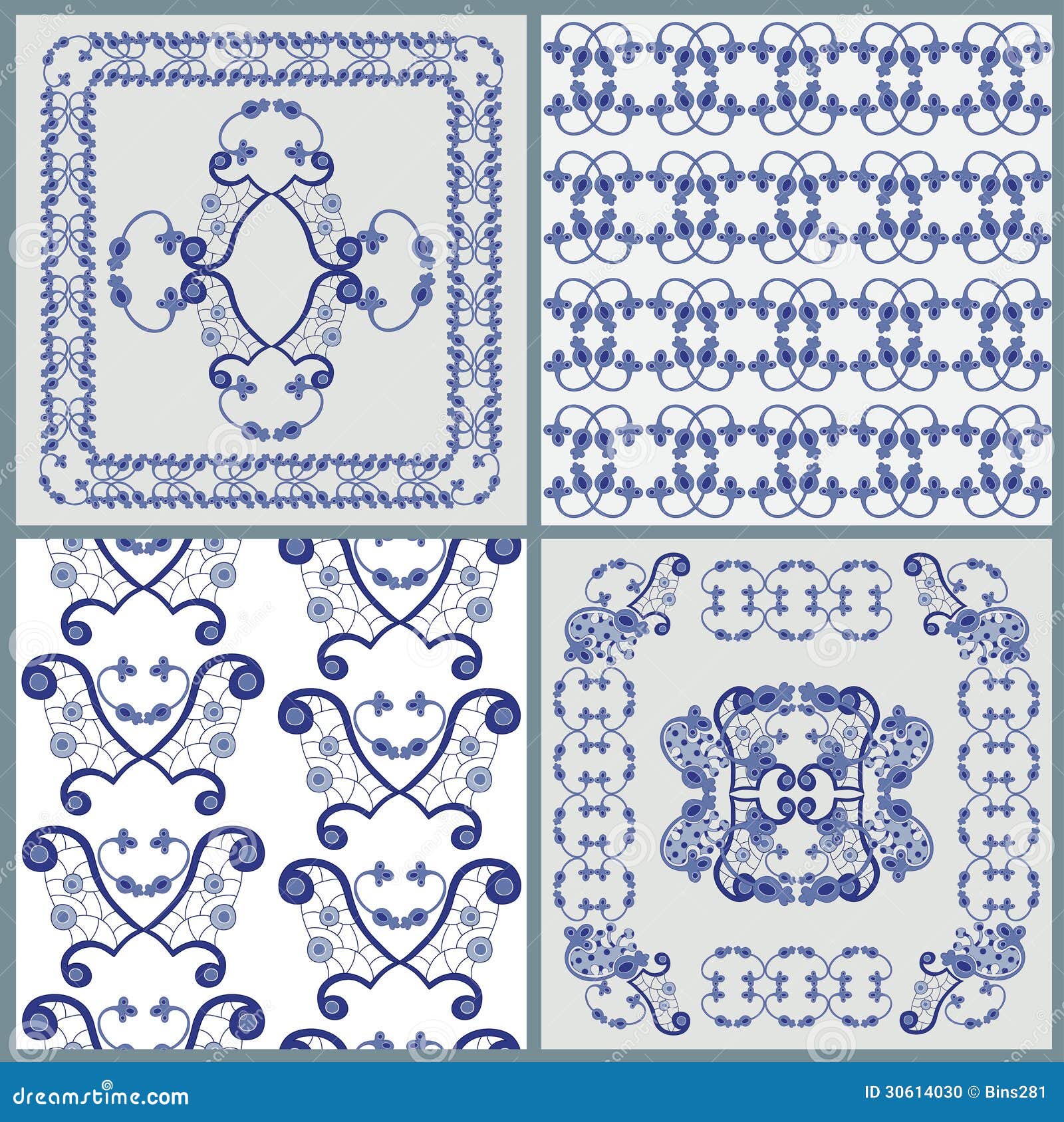 Four patterns stock vector. Illustration of seamless - 30614030