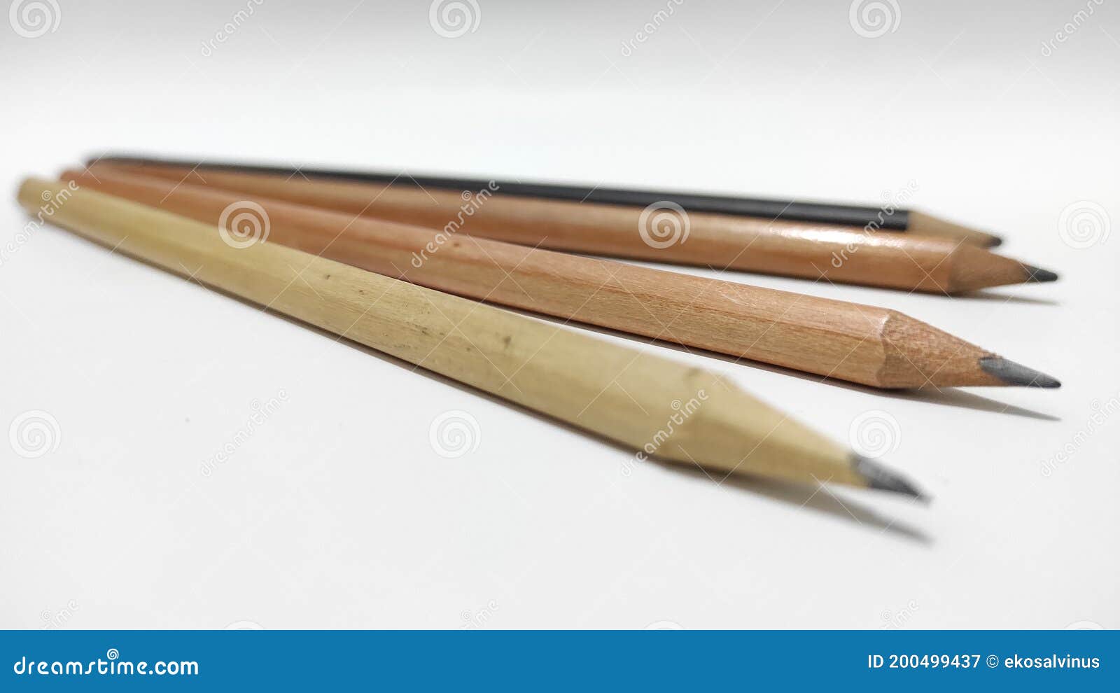 Four Pencils on a White Background Stock Image - Image of background ...