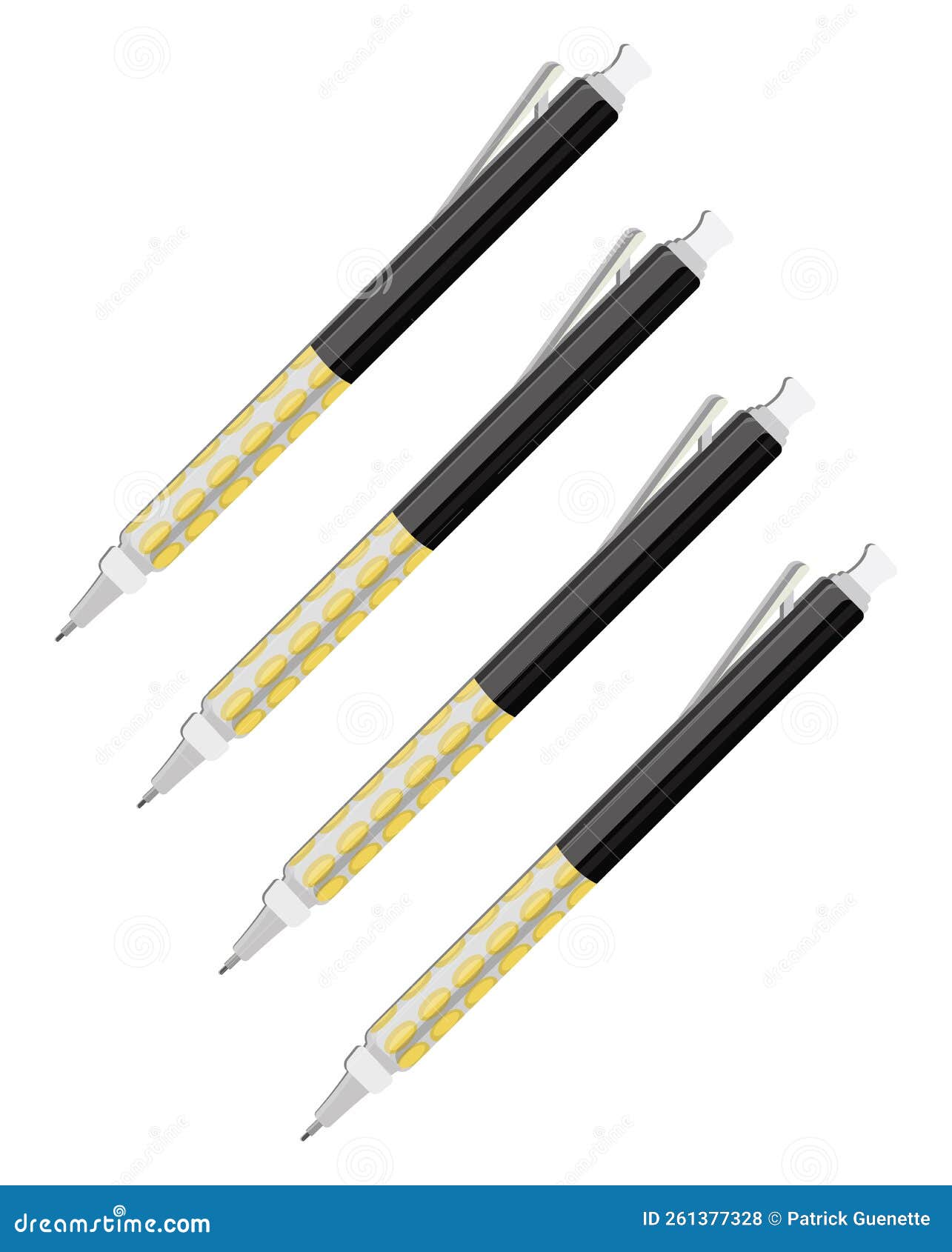 Four Pens On Graph Paper - A Study In Design And Function Royalty-Free ...