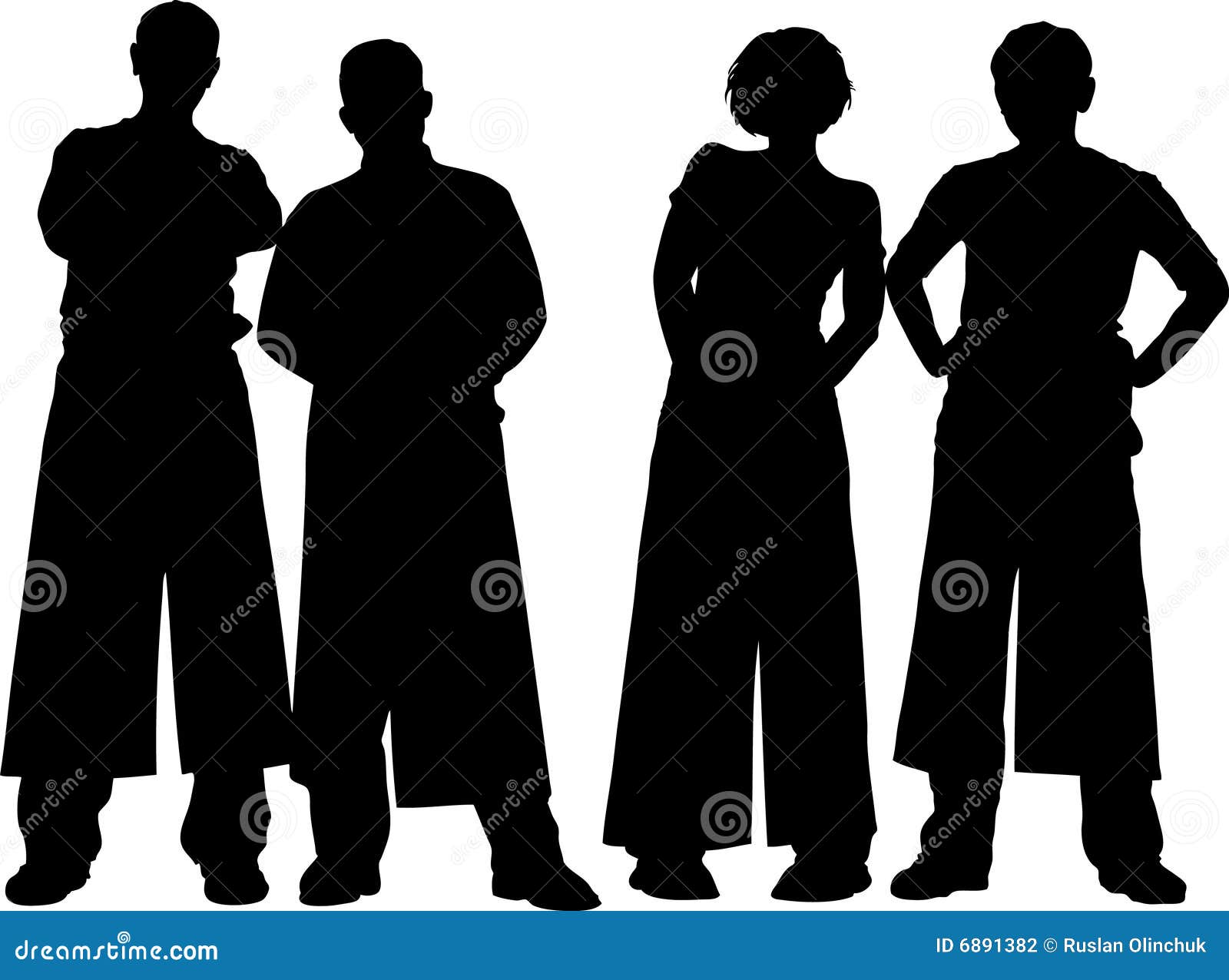 Four people stock vector. Illustration of group, male - 6891382