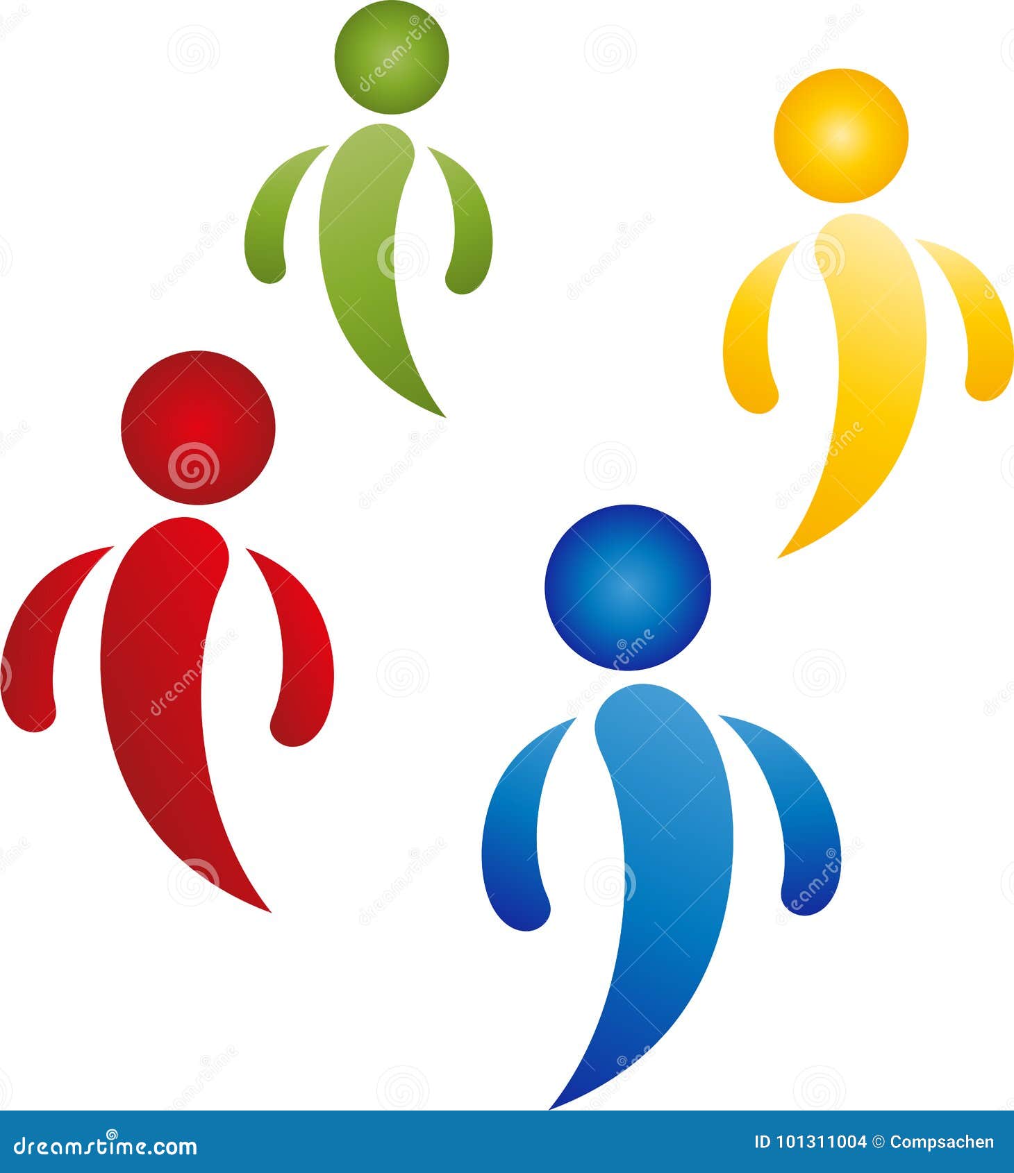 Four People in Color, Team and People Logo Stock Vector - Illustration ...