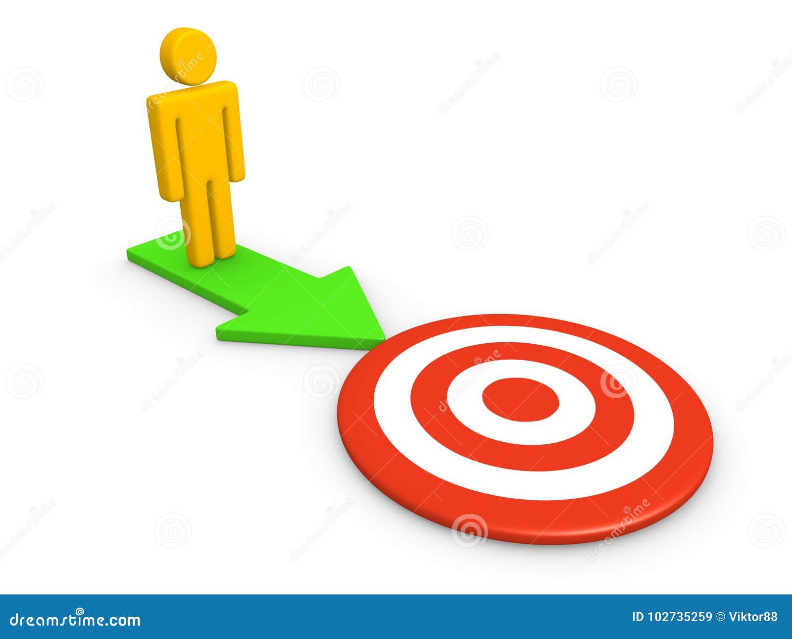 Four People with Common Target Stock Illustration - Illustration of ...