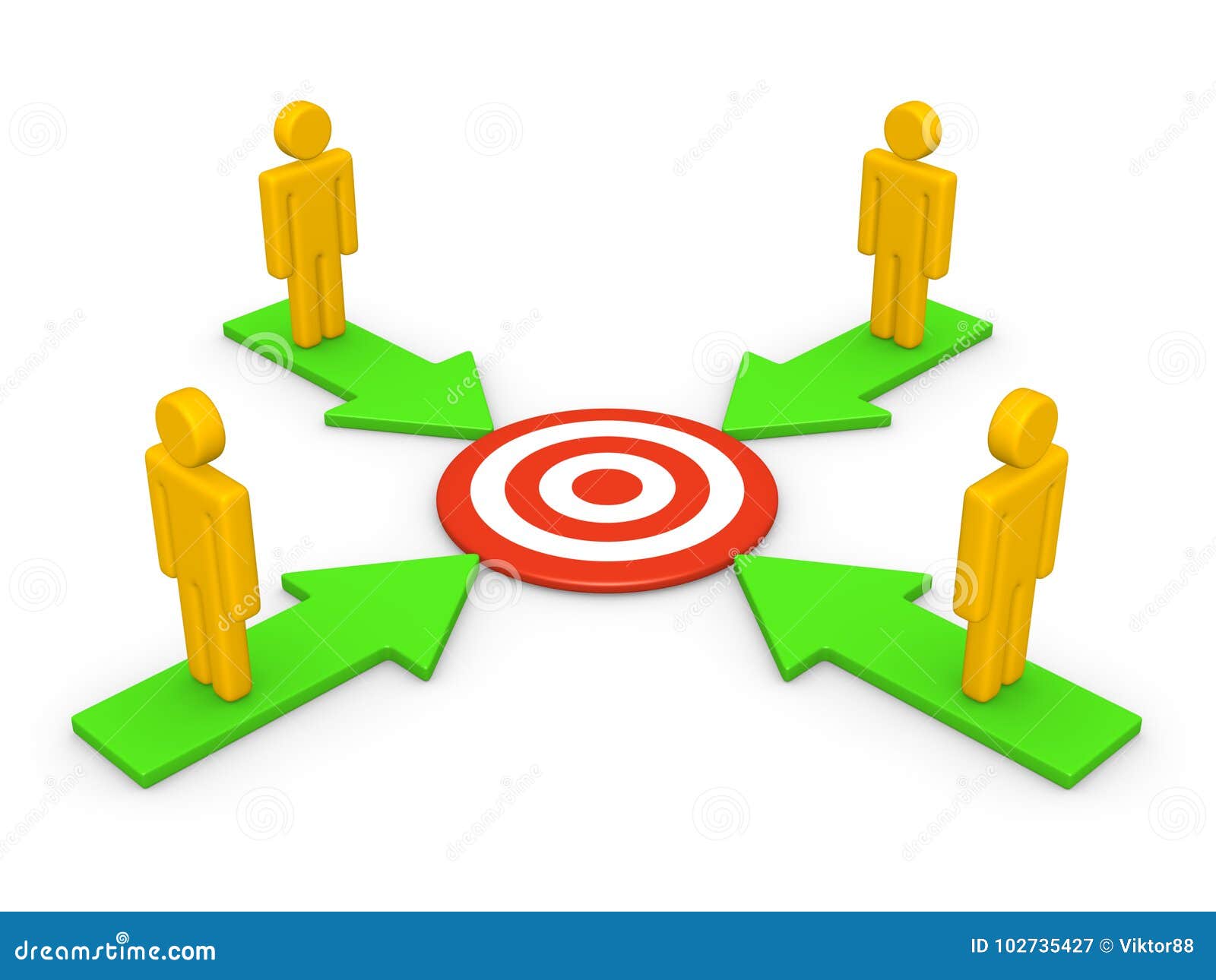 Four People with Common Target Stock Illustration - Illustration of ...