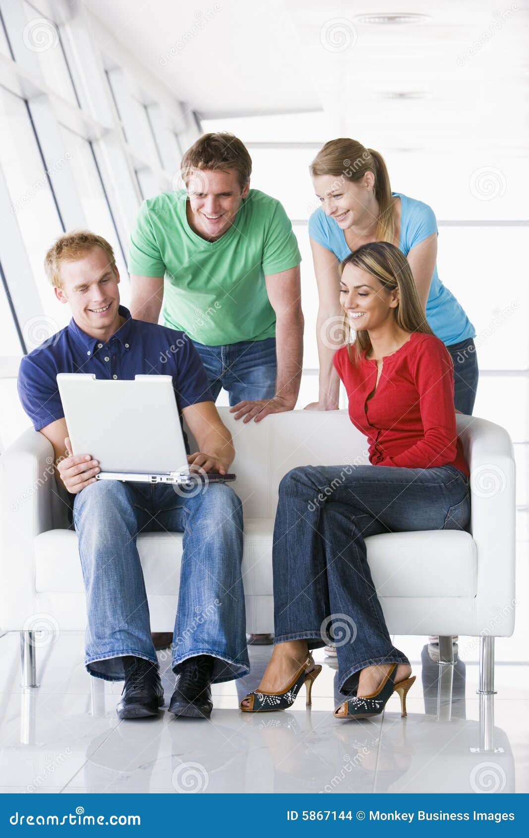 Four People In A Line Talking By Cellphones Stock Image | CartoonDealer ...