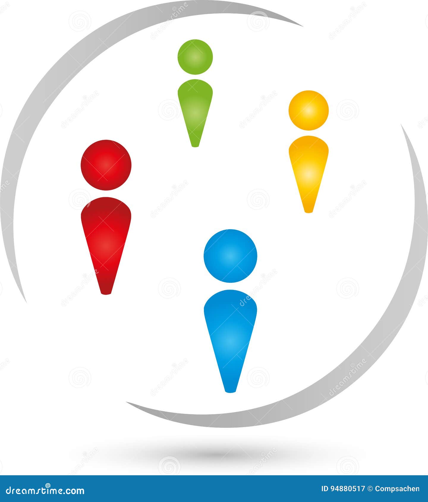 Four People, People and Team Logo Stock Vector - Illustration of human ...