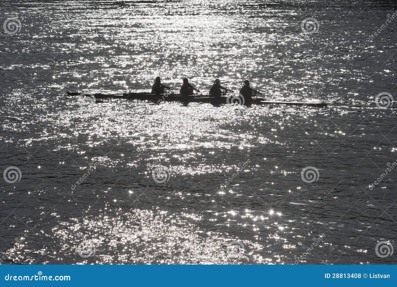Four people rowing stock photo. Image of water, rowing - 28813408