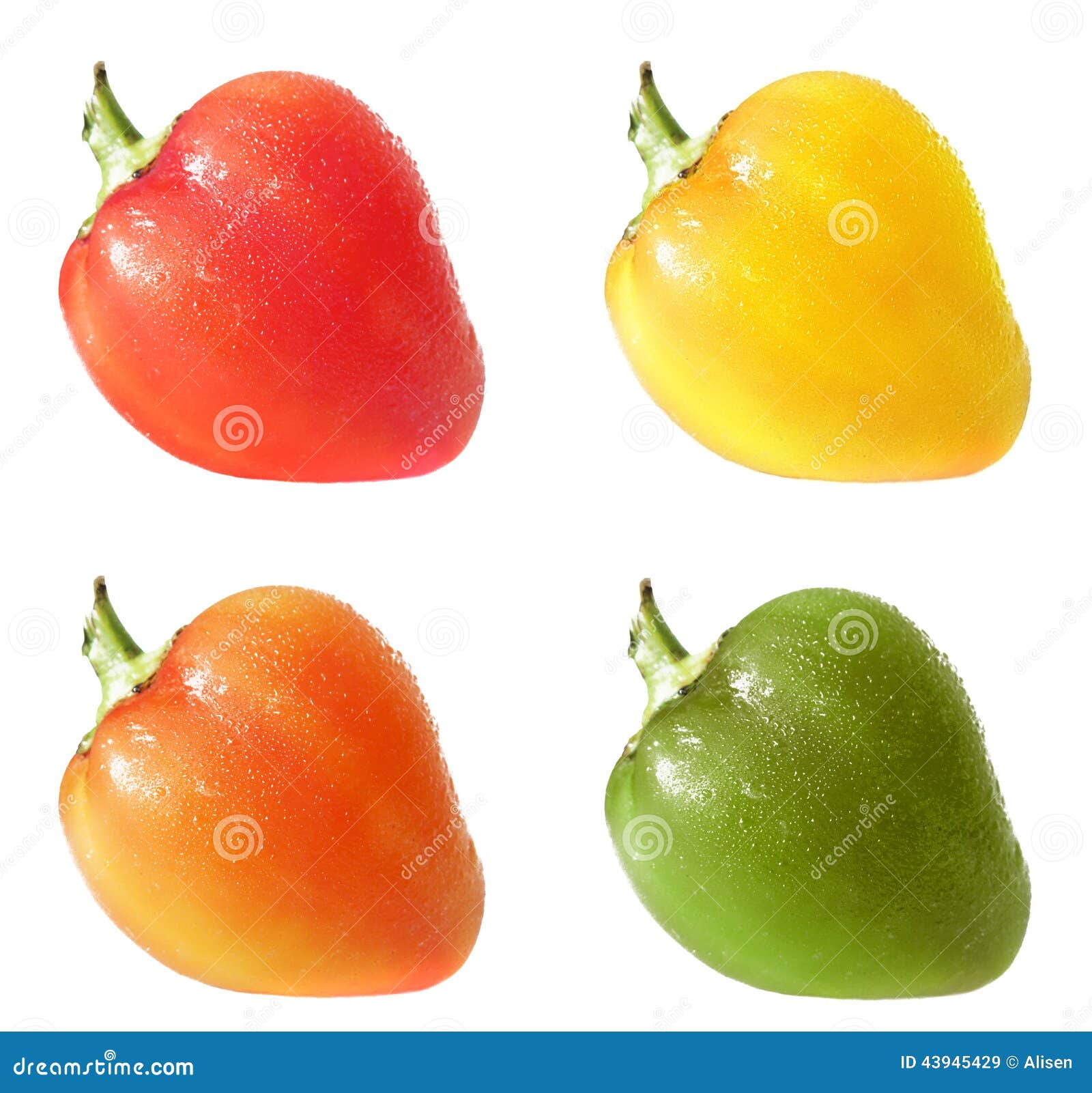 Four peppers stock image. Image of fall, immature, yellow - 43945429