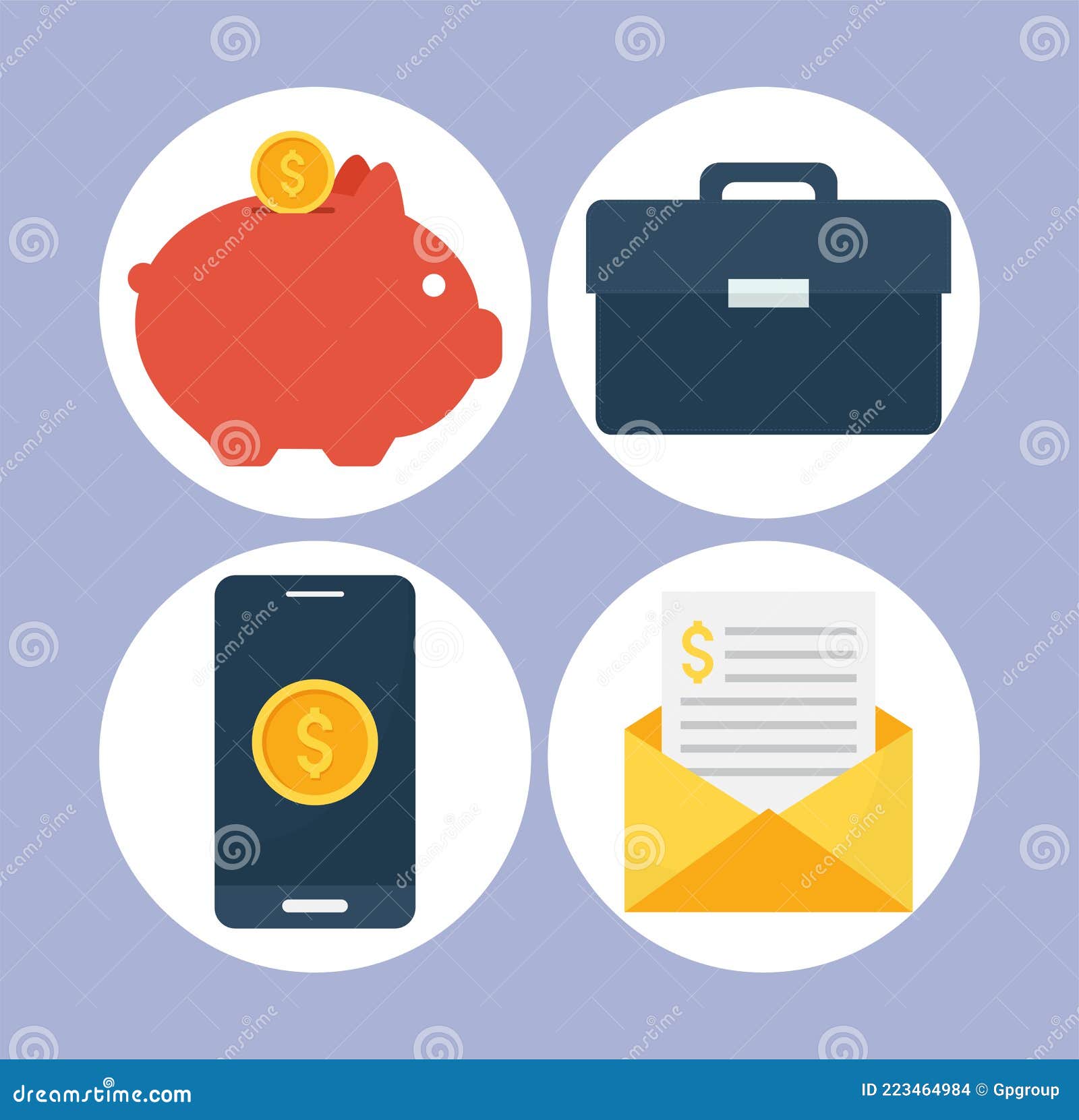 Four Personal Finance Items Stock Vector - Illustration of business ...