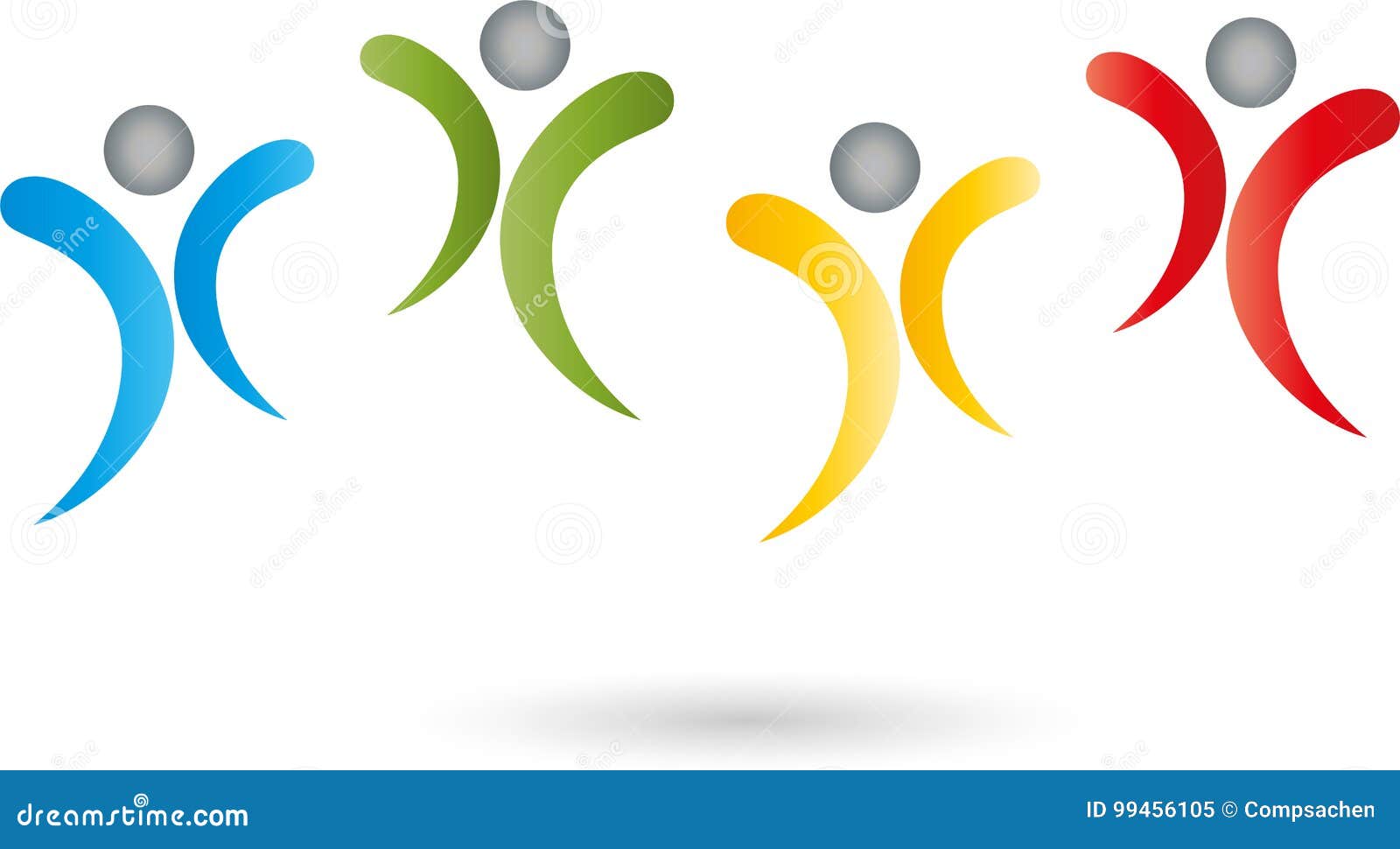 Four Persons, People, Team and Family Logo Stock Vector - Illustration ...