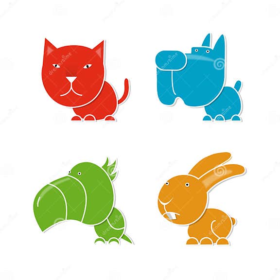 Four pets stock vector. Illustration of bunny, parrot - 26626006