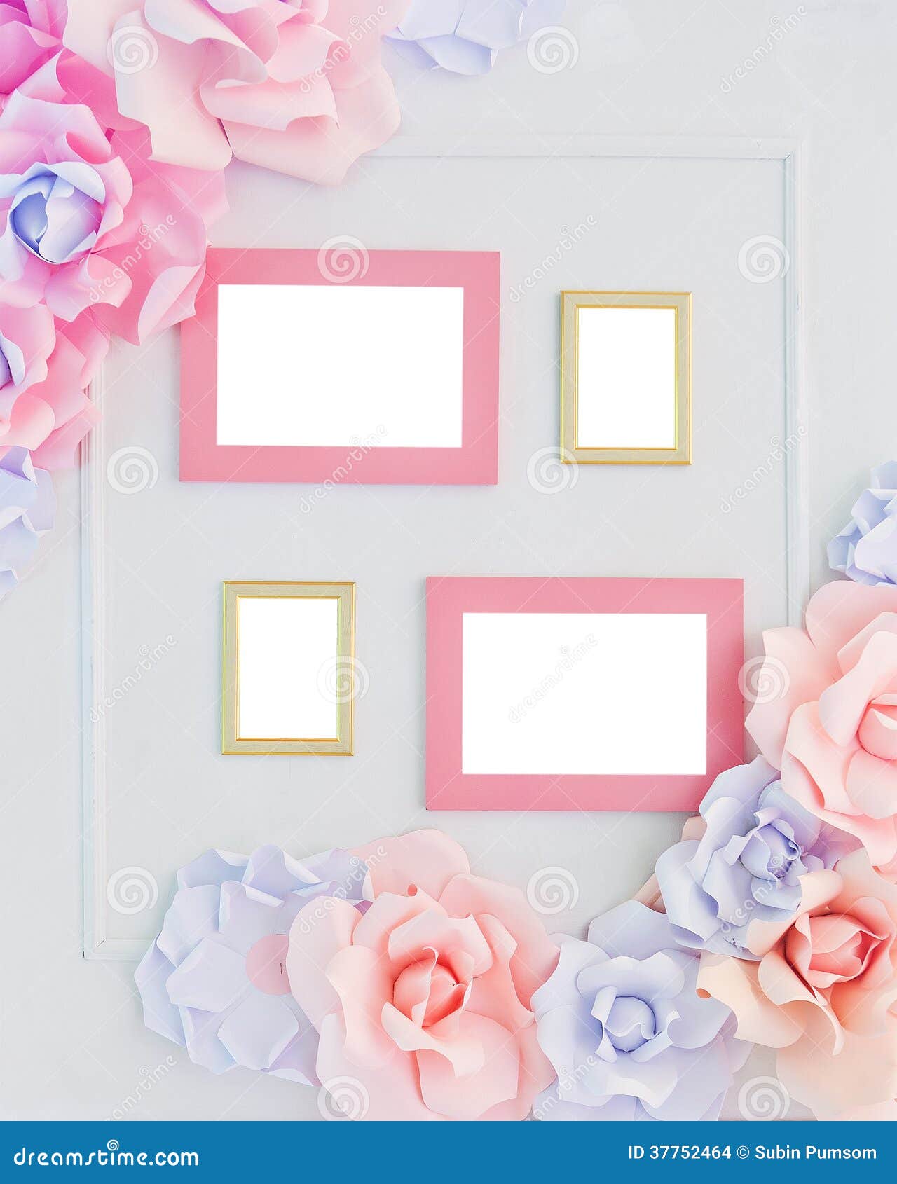 Four photo frames stock photo. Image of wooden, background - 37752464