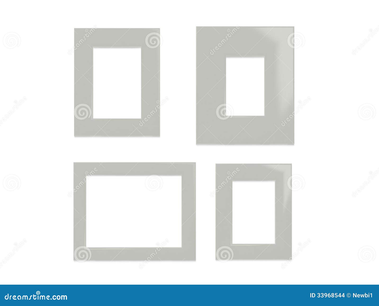 Four Photo Frames on the White Wall Stock Illustration - Illustration ...