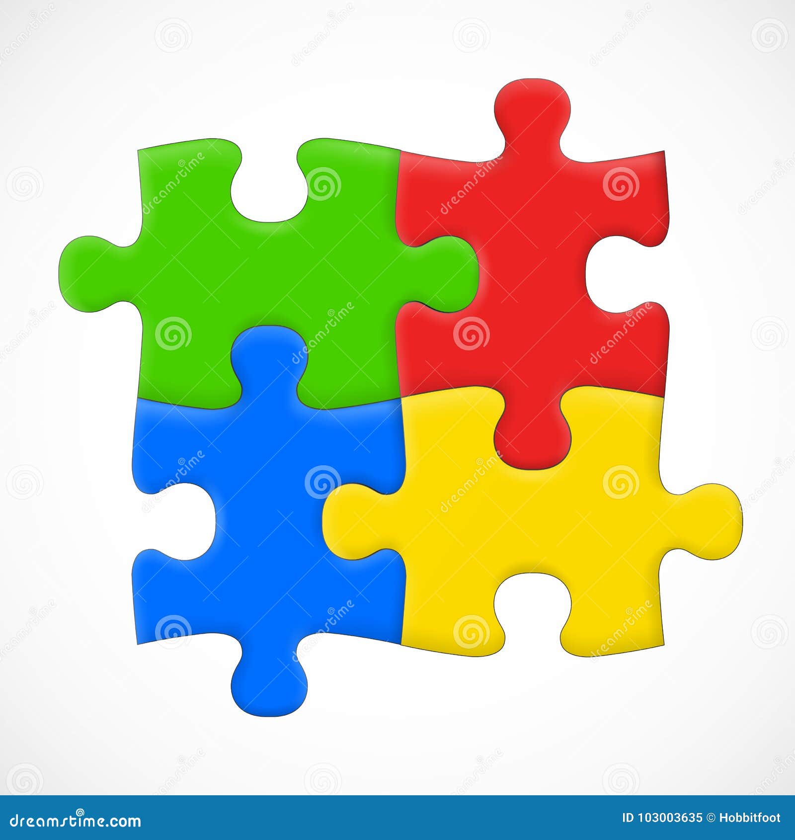 Four Piece Puzzle. Solution Concept Stock Vector - Illustration of ...