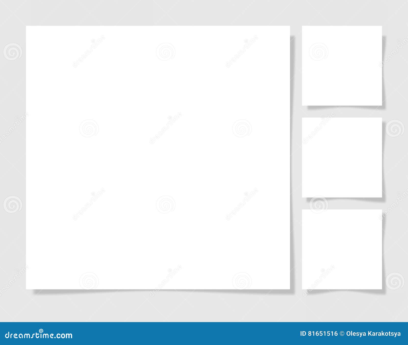 Four Pieces Blank Sheet of White Paper Stock Vector - Illustration of ...